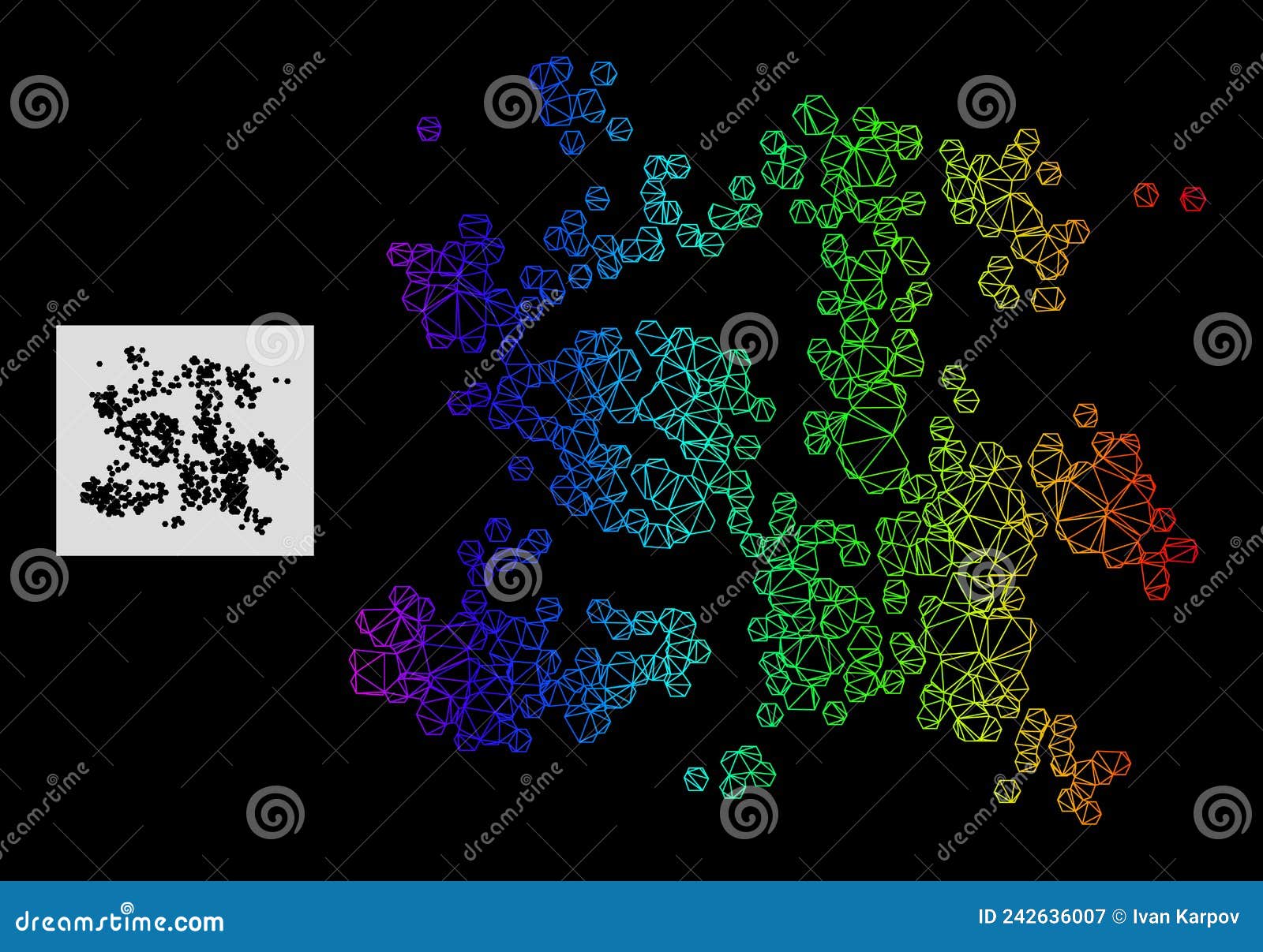 Spectral Gradient Polygonal Net Particle Swarm Icon Stock Vector ...