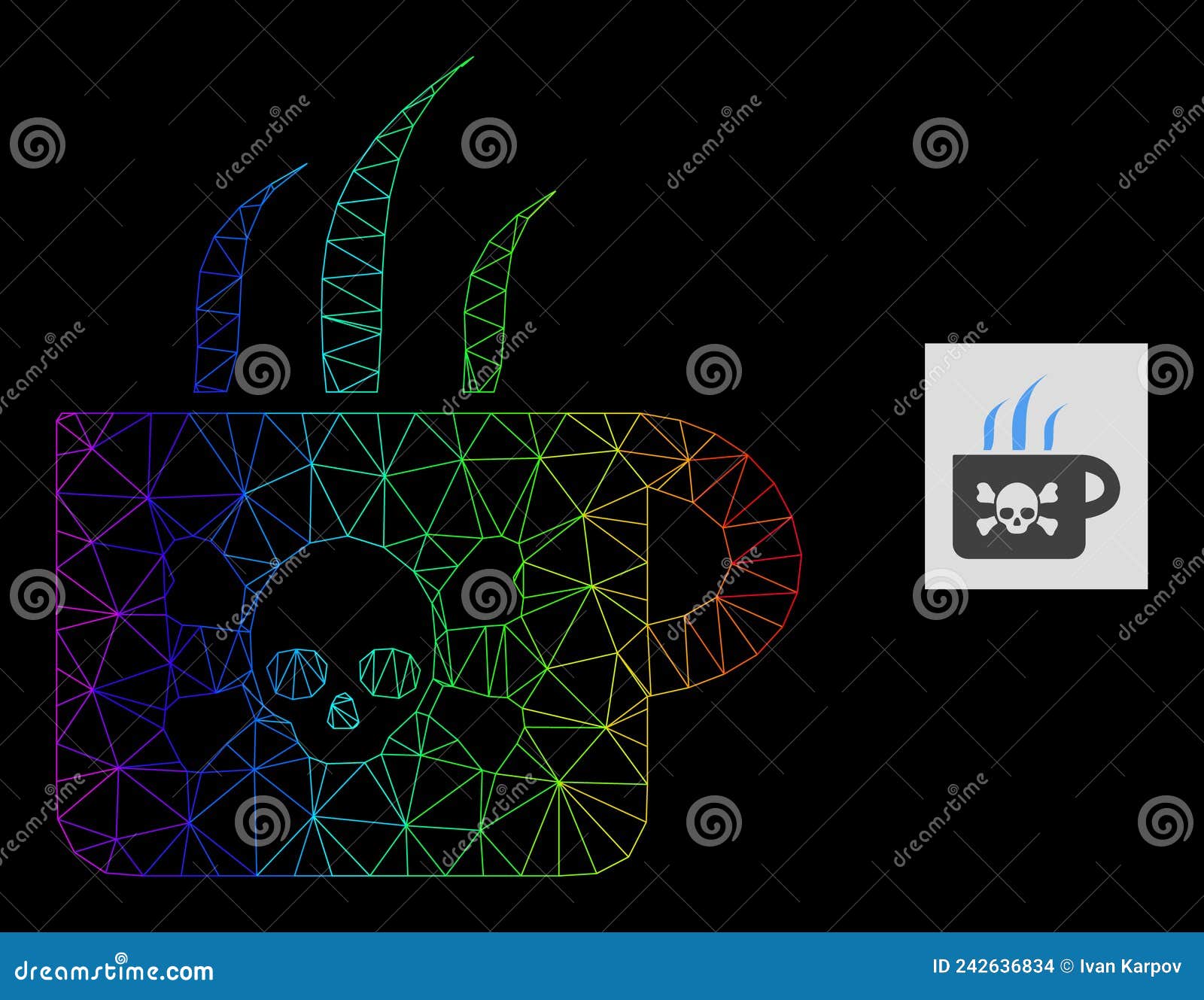 Spectral Gradiented Polygonal Mesh Poison Tea Icon Stock Vector ...