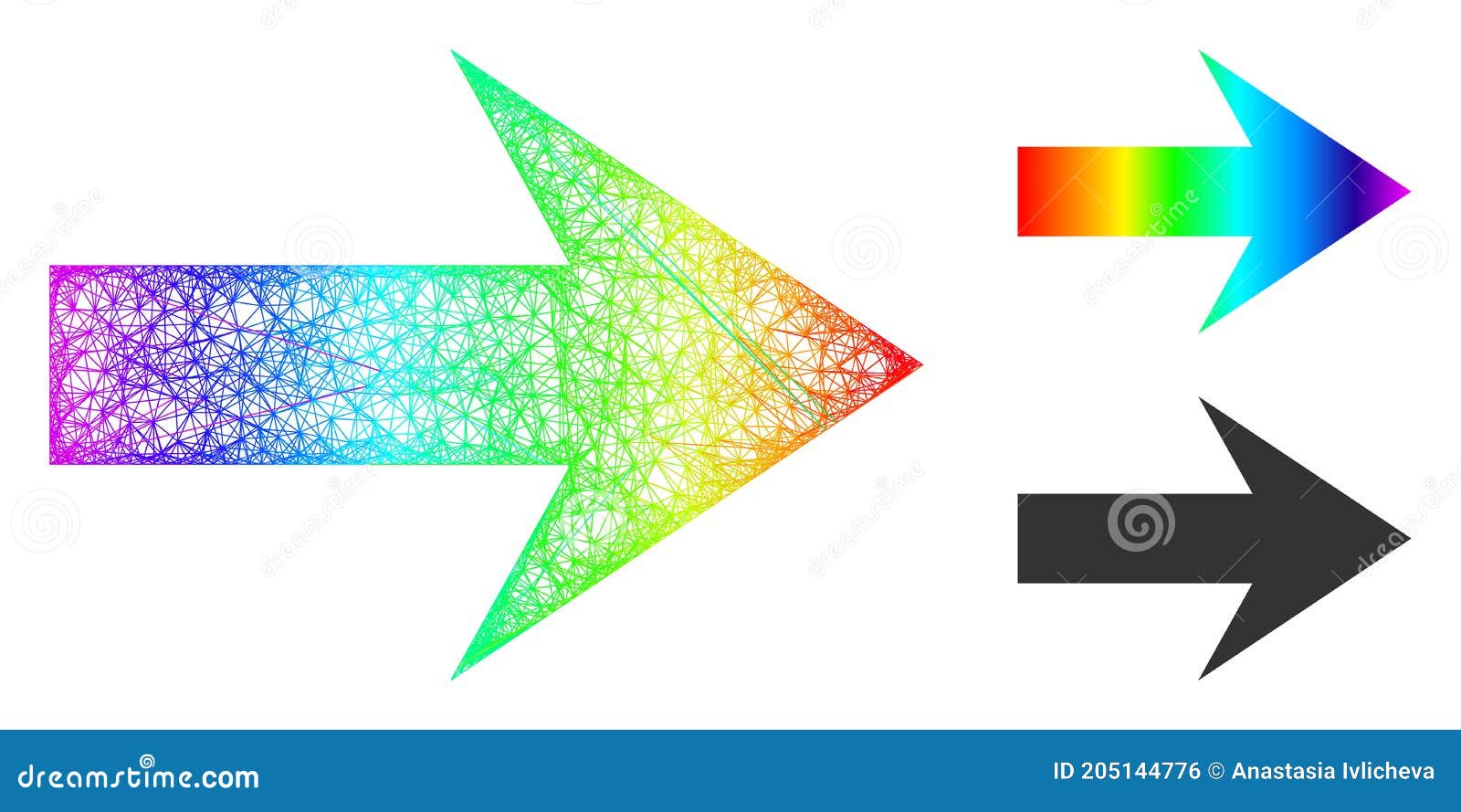 Spectral Linear Gradient Arrow Right Icon Stock Vector - Illustration ...