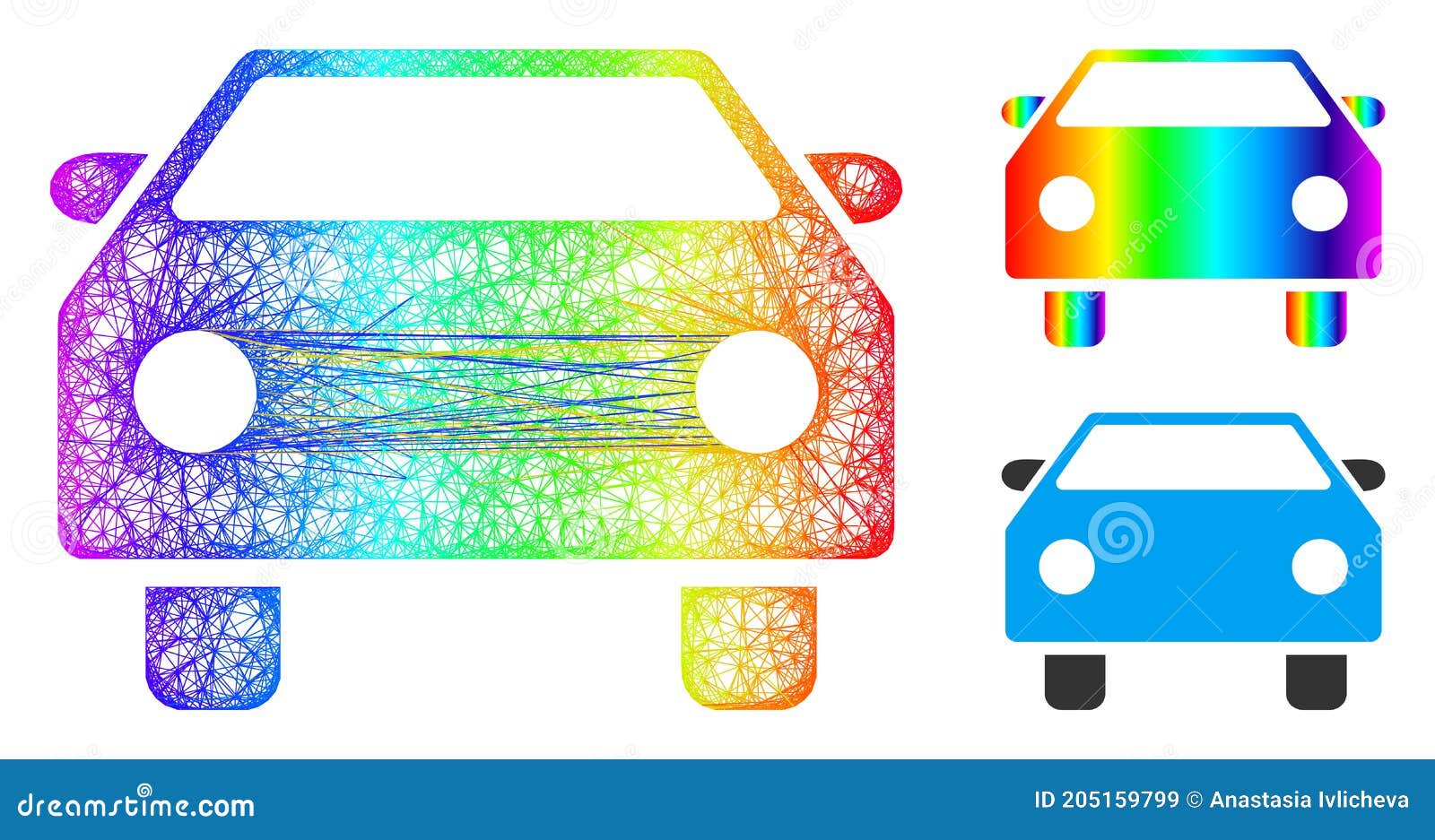 Spectral Linear Gradient Car Icon Stock Vector - Illustration of ...