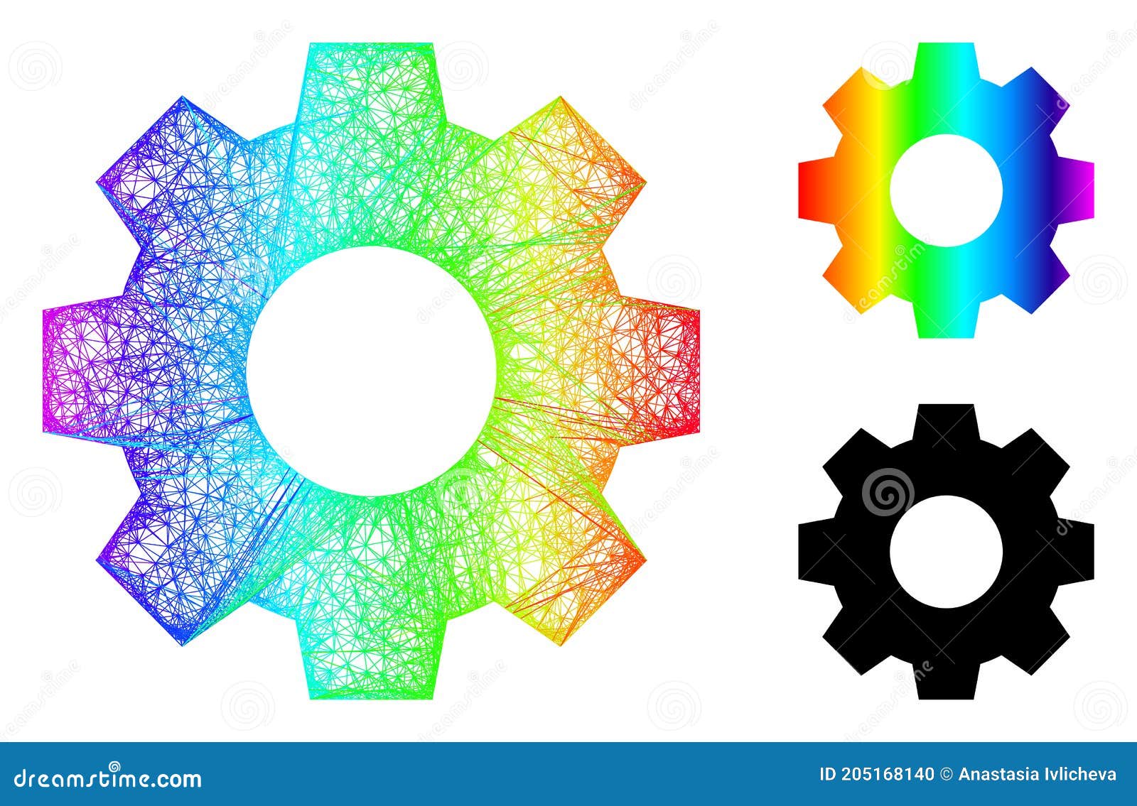 Spectral Linear Gradient Gear Icon Stock Vector - Illustration of ...