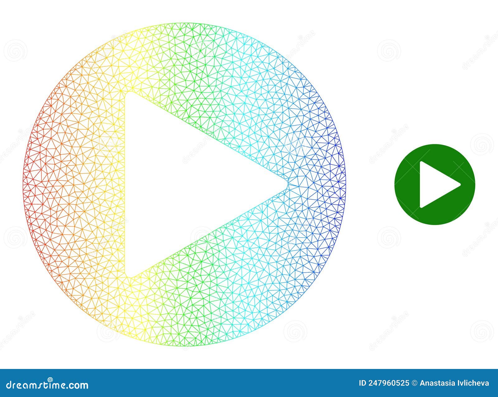 Spectral Mesh Gradient Play Button Icon Stock Illustration ...
