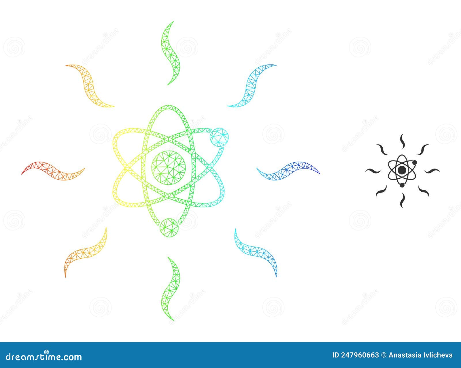 Spectral Mesh Gradient Quantum Radiation Icon Stock Vector ...