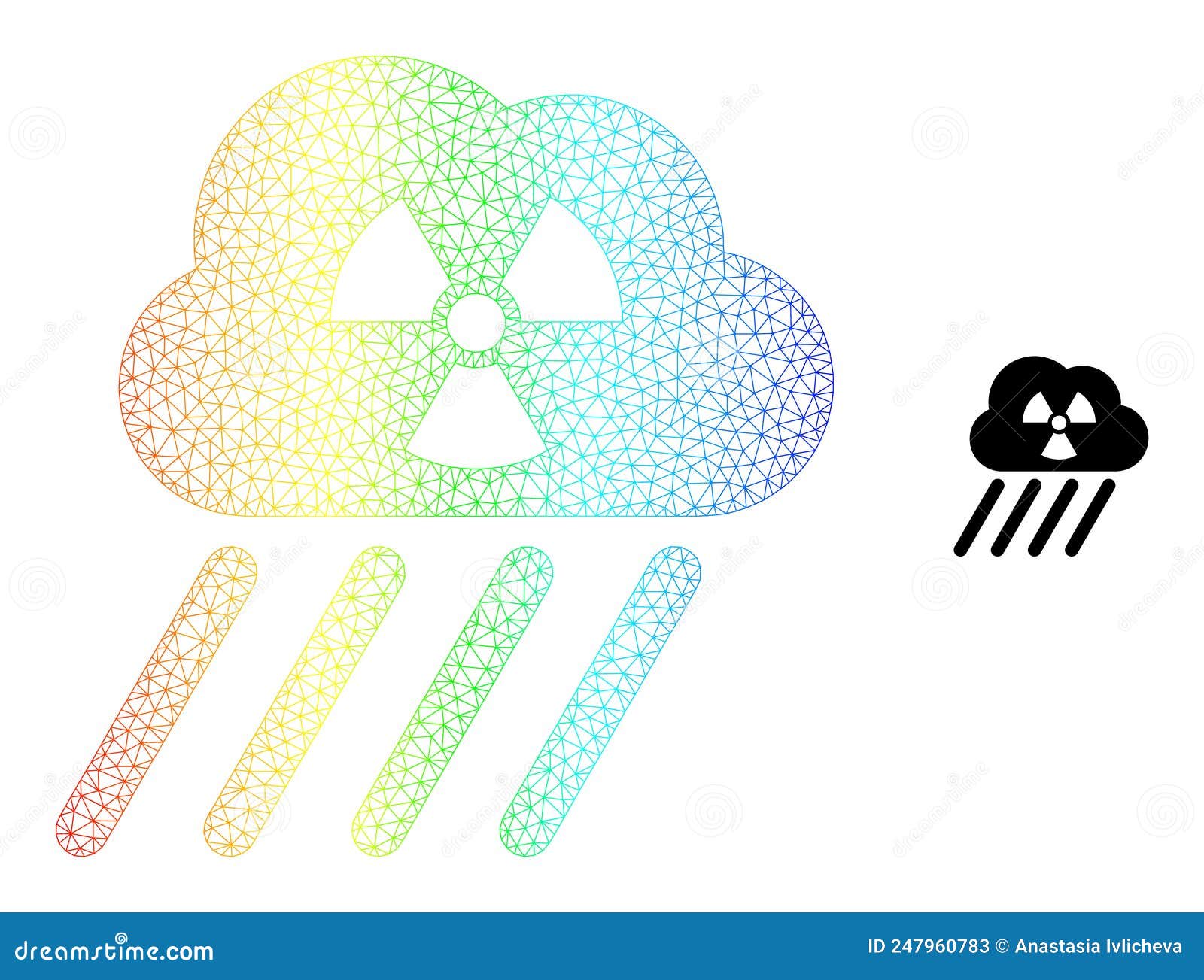 Spectral Mesh Gradient Radioactive Rain Icon Stock Vector ...