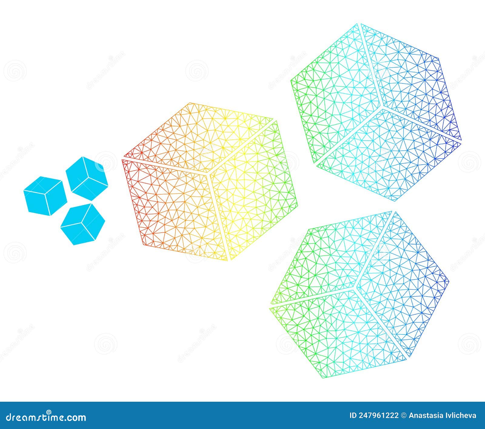 Spectral Mesh Gradient Sugar Cubes Icon Stock Illustration ...