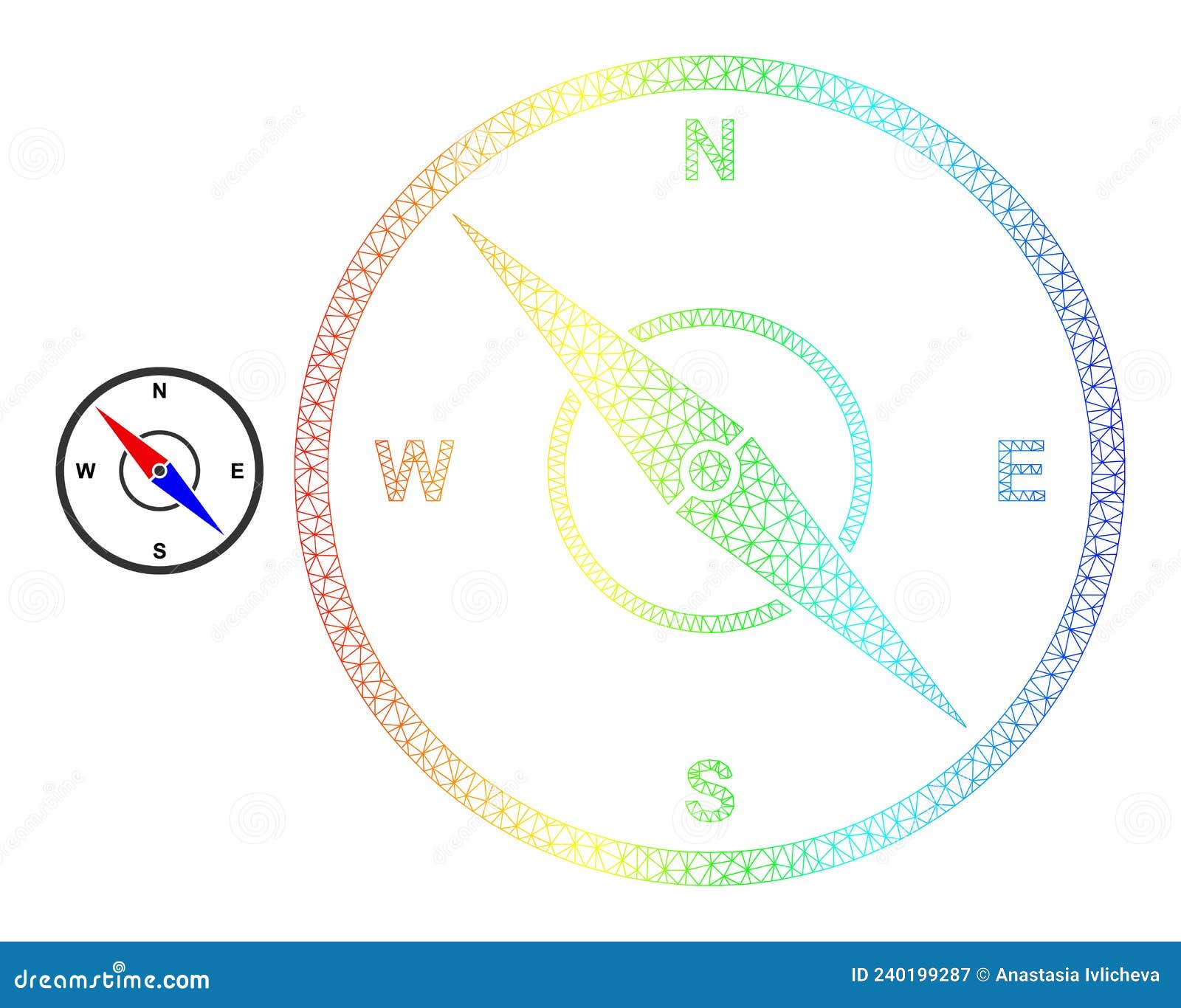Spectral Net Gradient Compass Icon Stock Vector - Illustration of color ...
