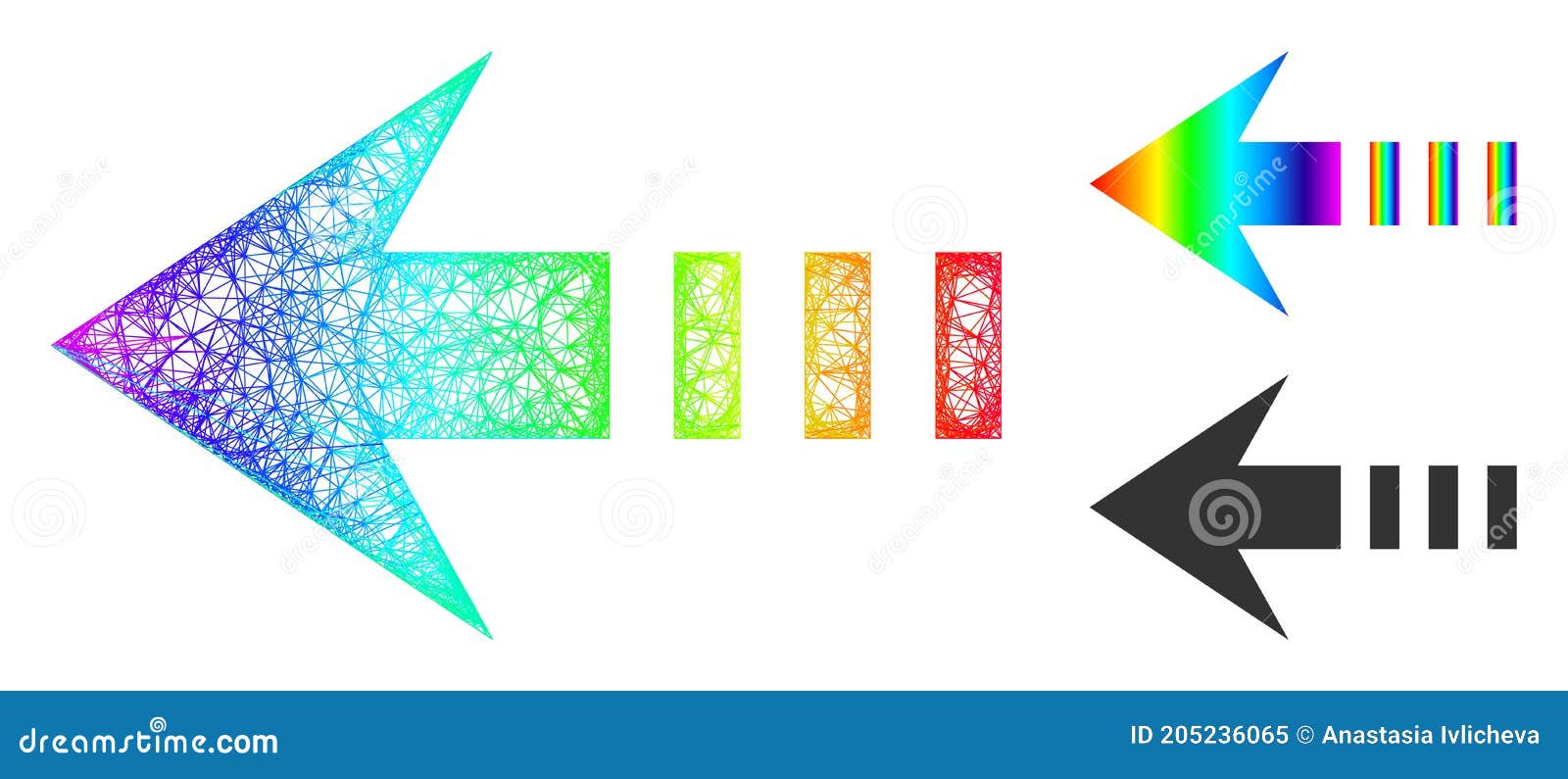 Spectral Net Mesh Gradient Send Left Icon Stock Vector - Illustration ...