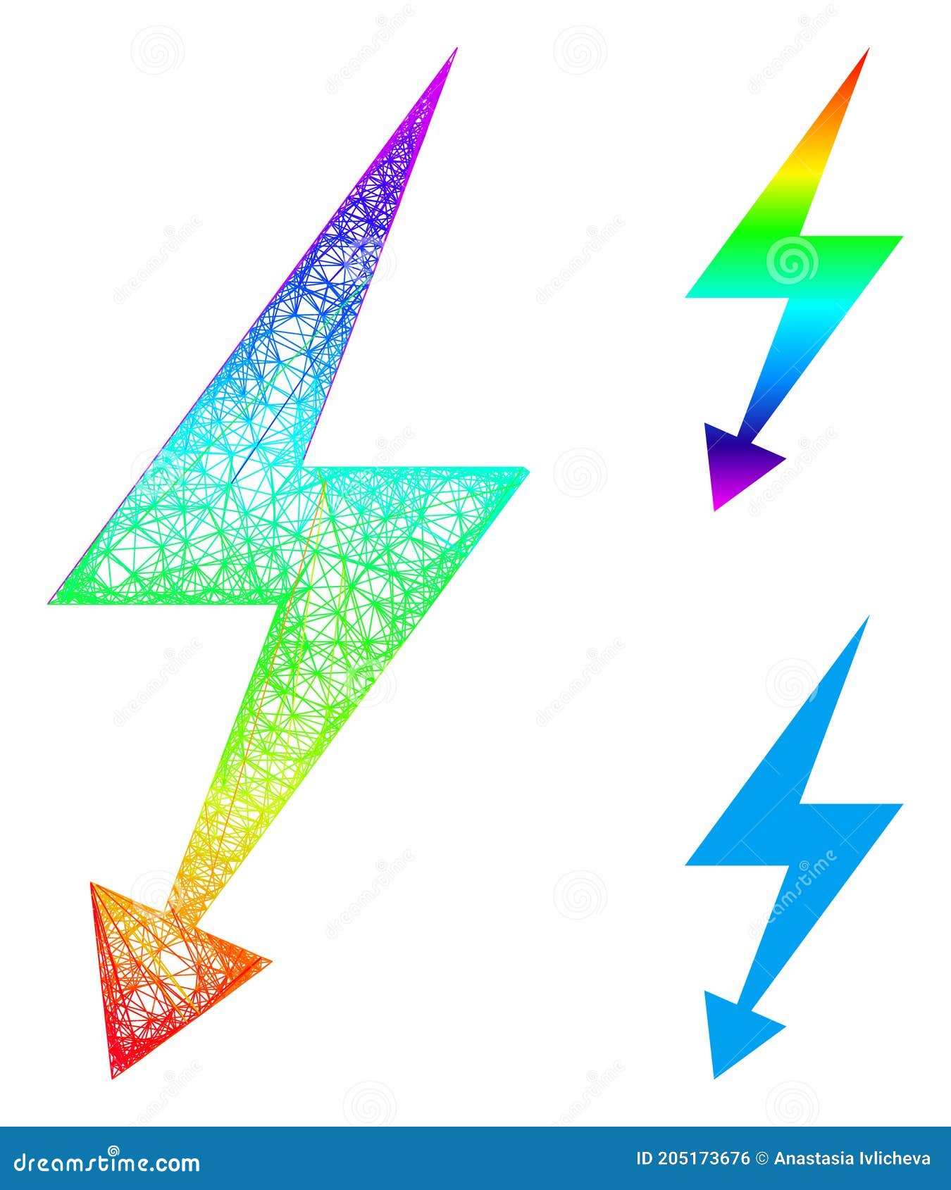Spectral Network Gradient Electric Strike Icon Stock Vector ...