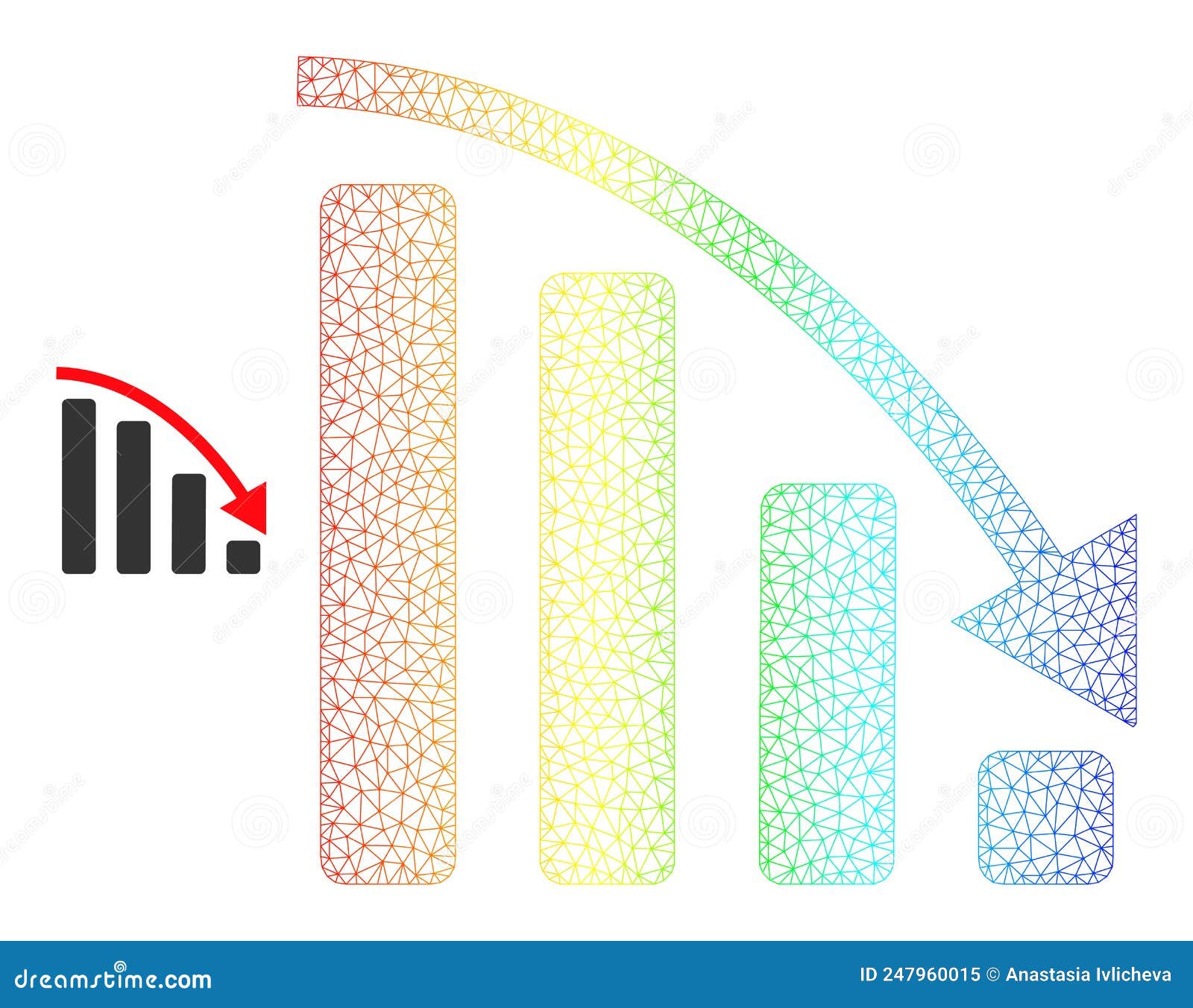 Spectral Network Gradient Negative Trend Icon Stock Illustration ...