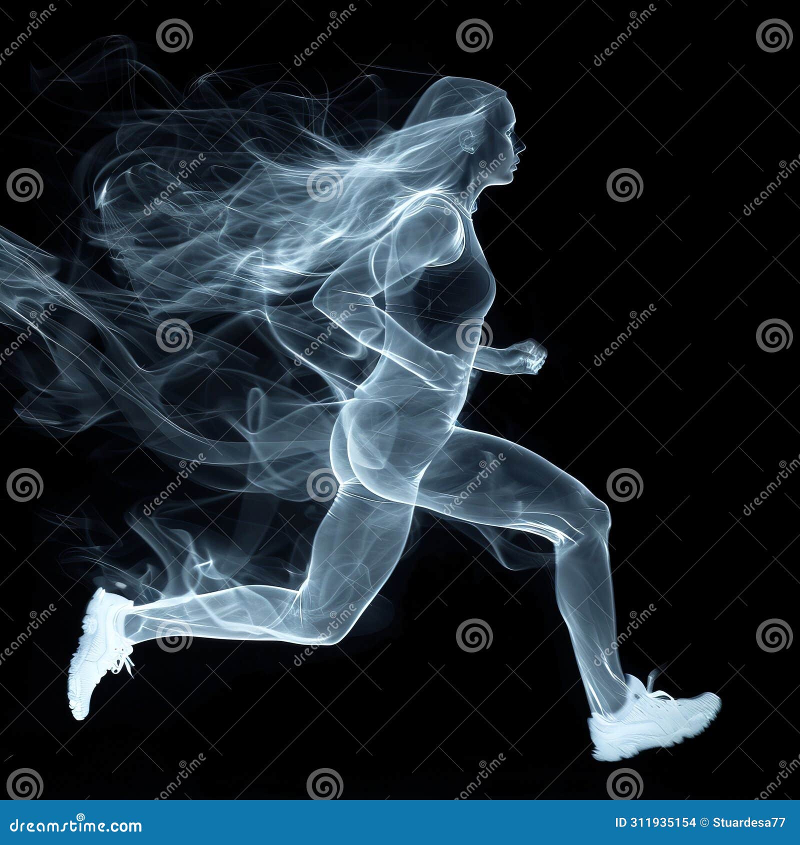 Spectral Sprinter S Silhouette Stock Photo - Image of athlete, glowing ...