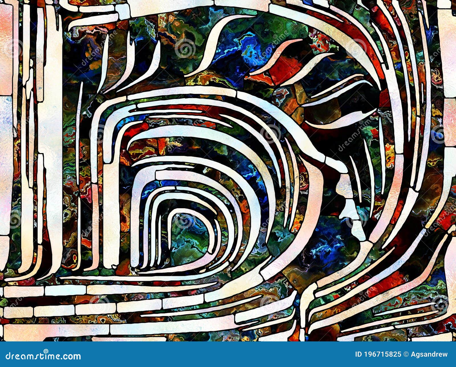 Illusion of Stained Glass stock illustration. Illustration of fragment ...