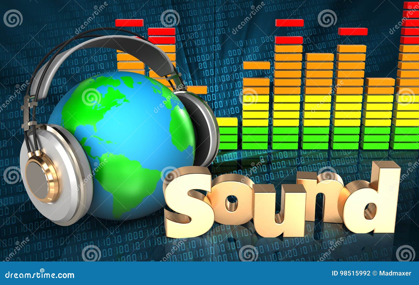 Spectre Audio D'audio Du Spectre 3d Illustration Stock - Illustration ...