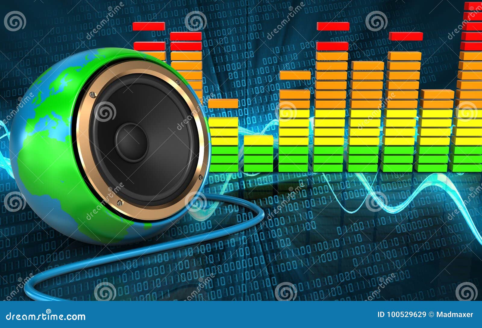 Spectre Audio D'audio Du Spectre 3d Illustration Stock - Illustration ...