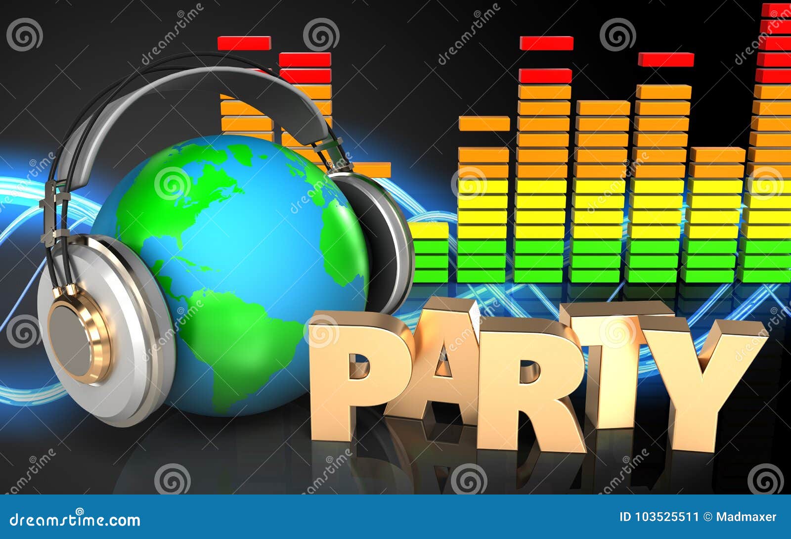 Spectre Audio D'audio Du Spectre 3d Illustration Stock - Illustration ...