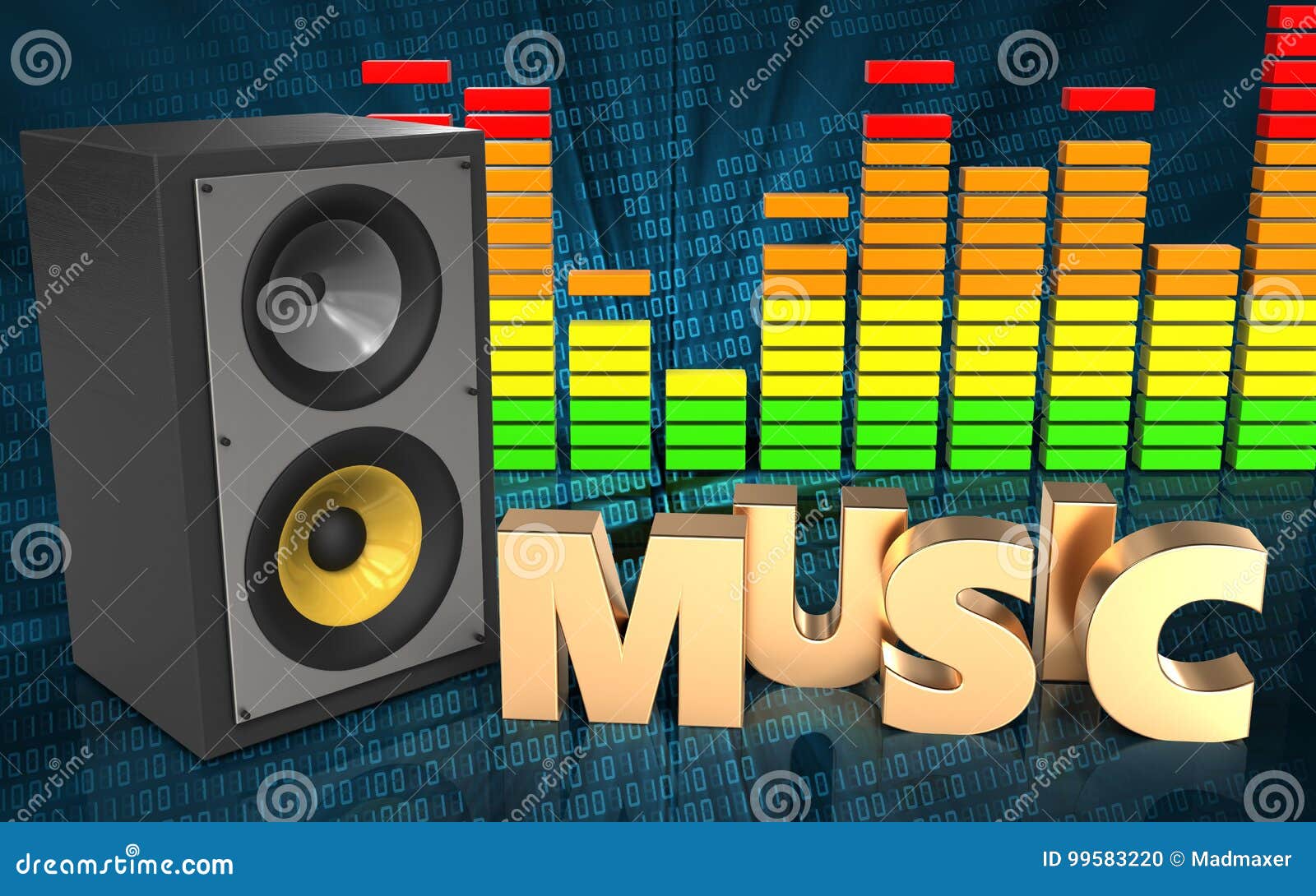 Spectre Audio D'audio Du Spectre 3d Illustration Stock - Illustration ...