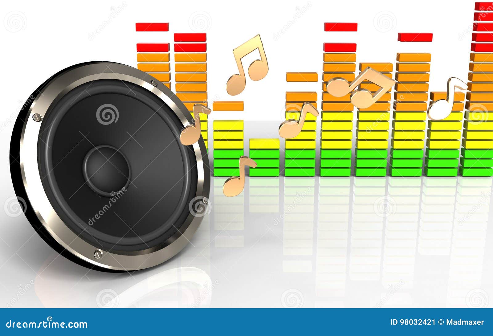 Spectre de l'audio 3d illustration stock. Illustration du orateur ...