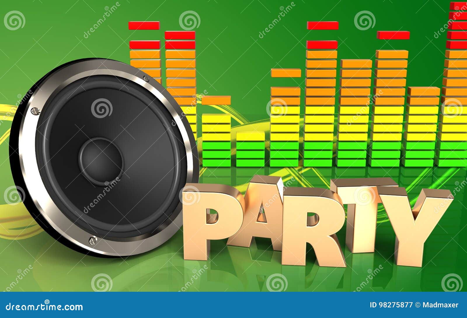 Spectre de l'audio 3d illustration stock. Illustration du orateur ...