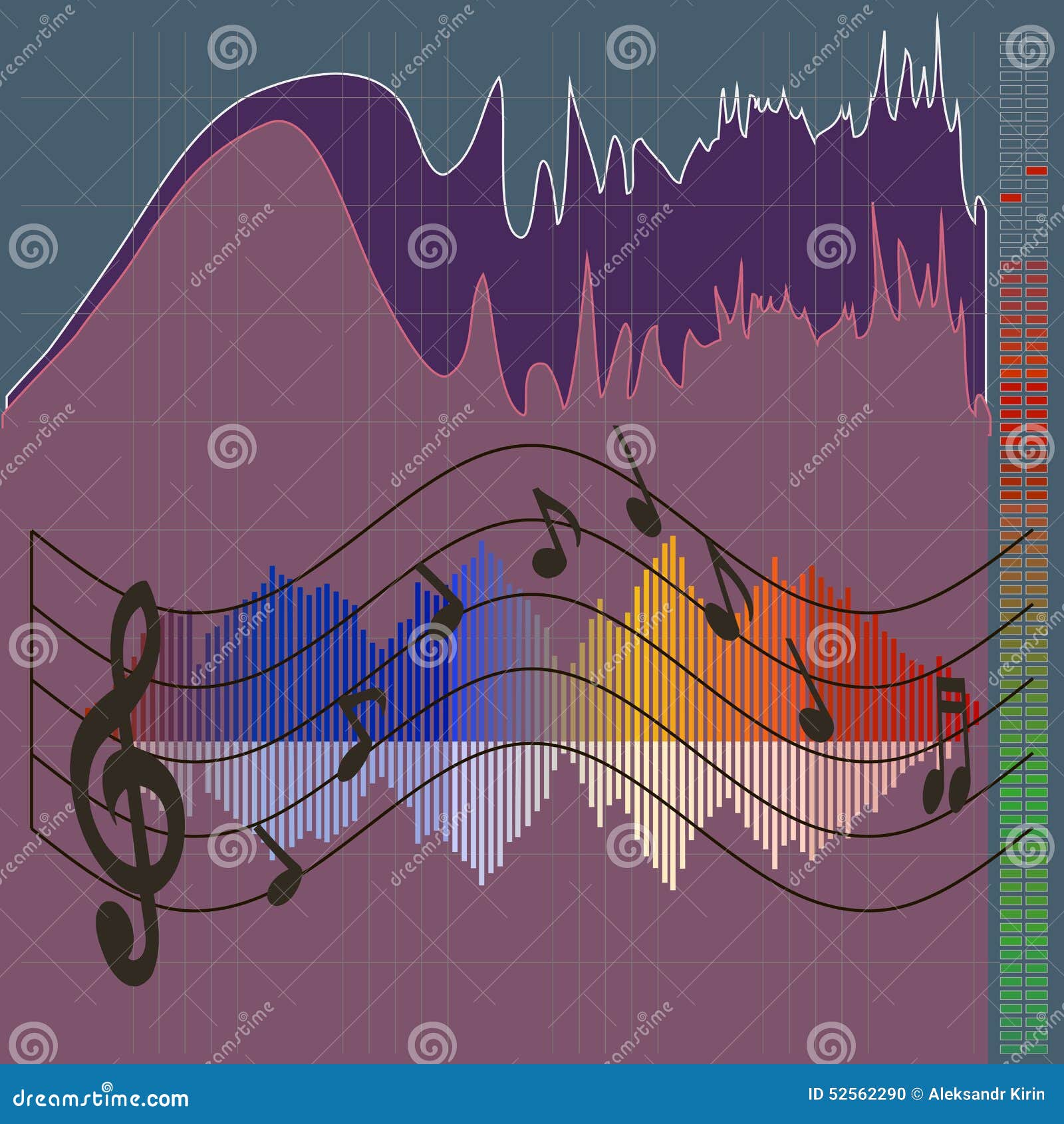 Spectre musical illustration de vecteur. Illustration du mélodie - 52562290