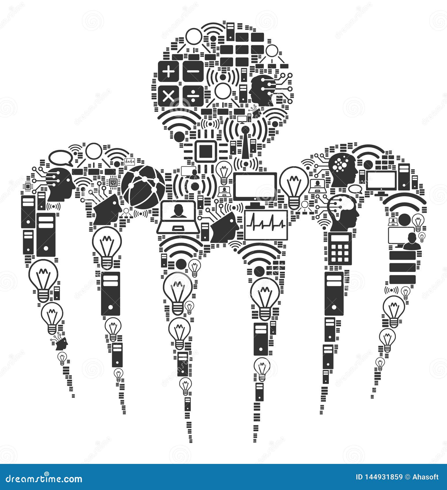 Spectre Octopus Composition Icon for BigData and Computing Stock Vector ...