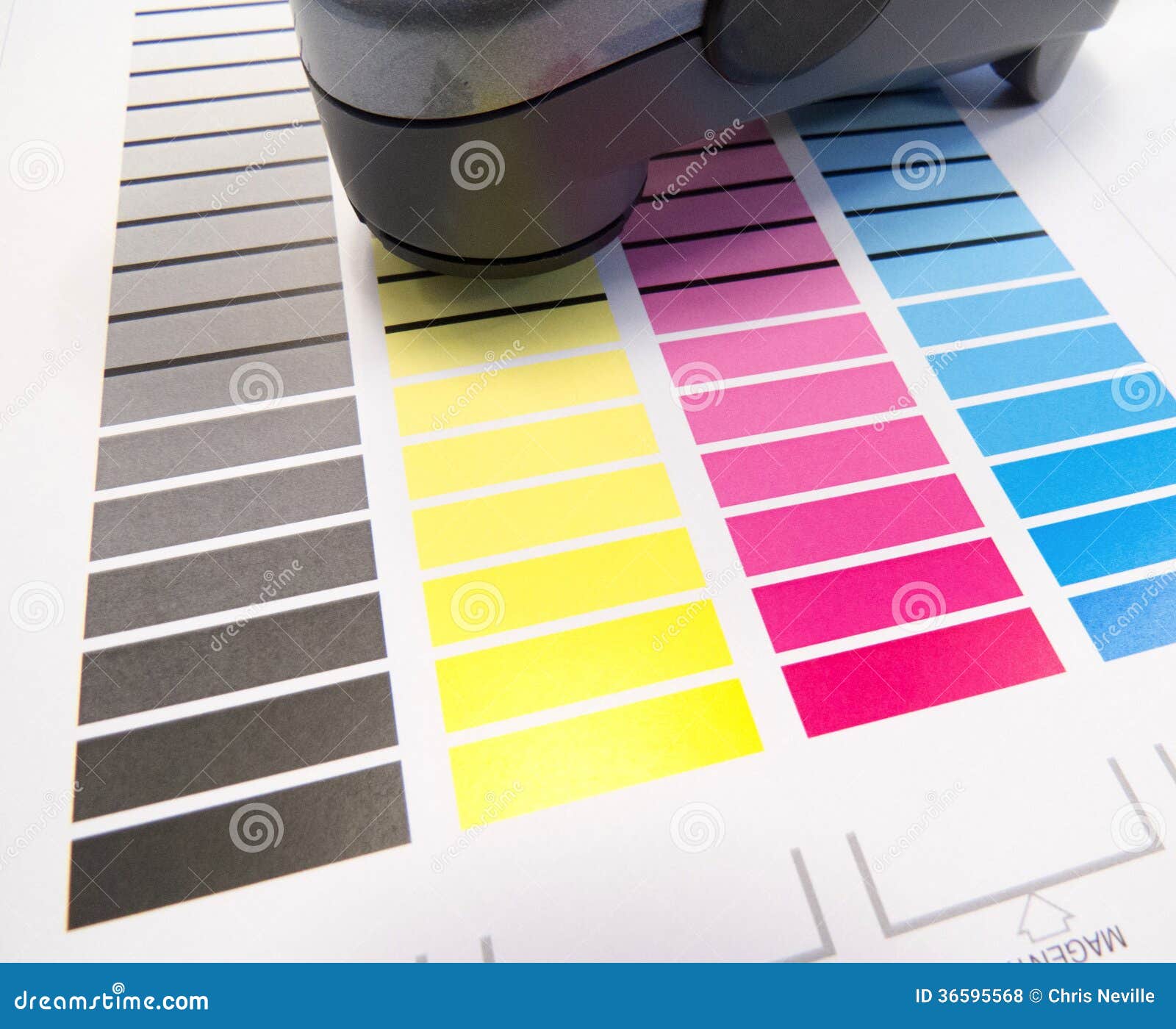 Spectrometer on Colour Chart Stock Photo - Image of color, paper: 36595568