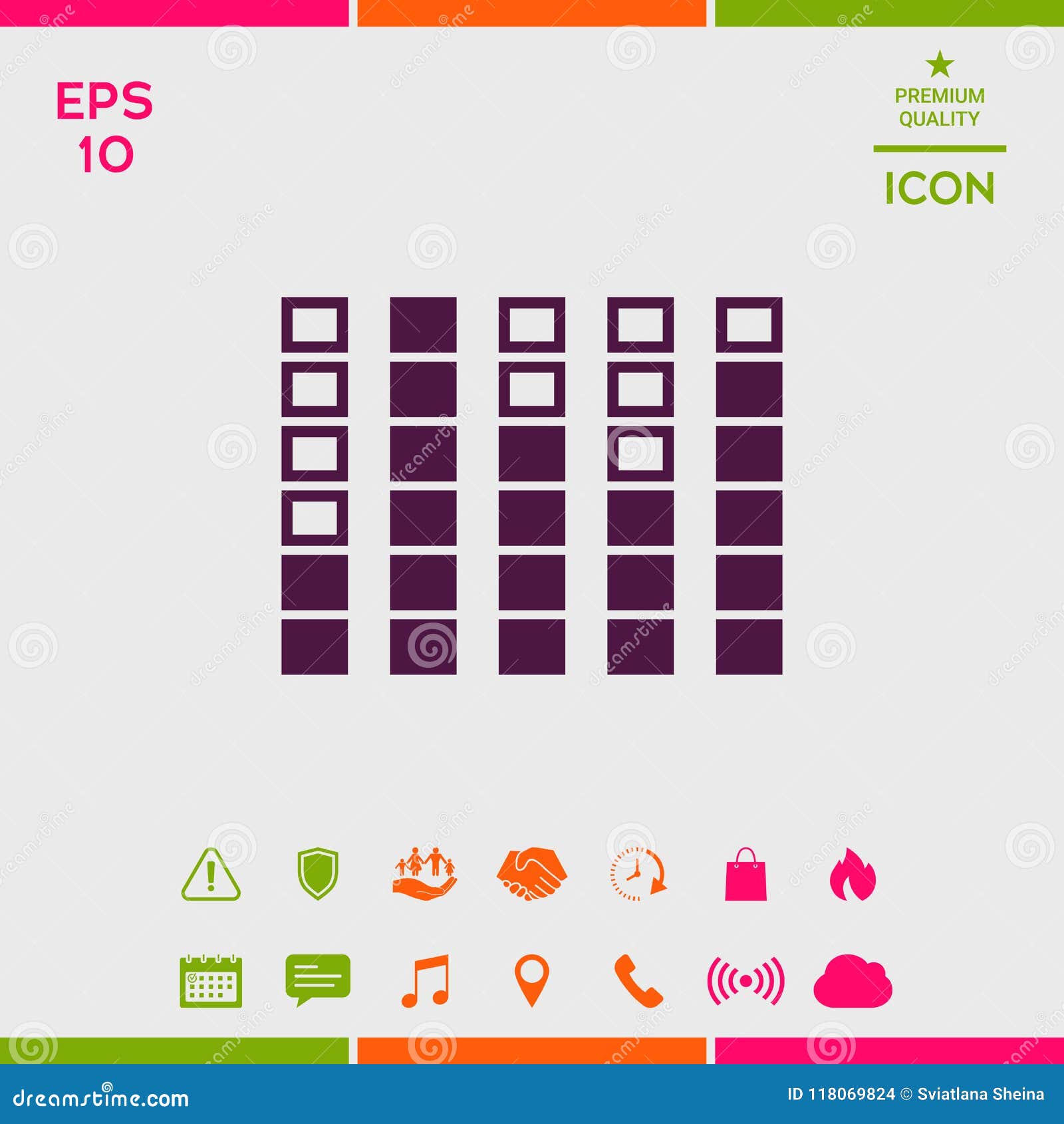 Spectrum Analyzer, Equalizer Icon Stock Vector - Illustration of block ...