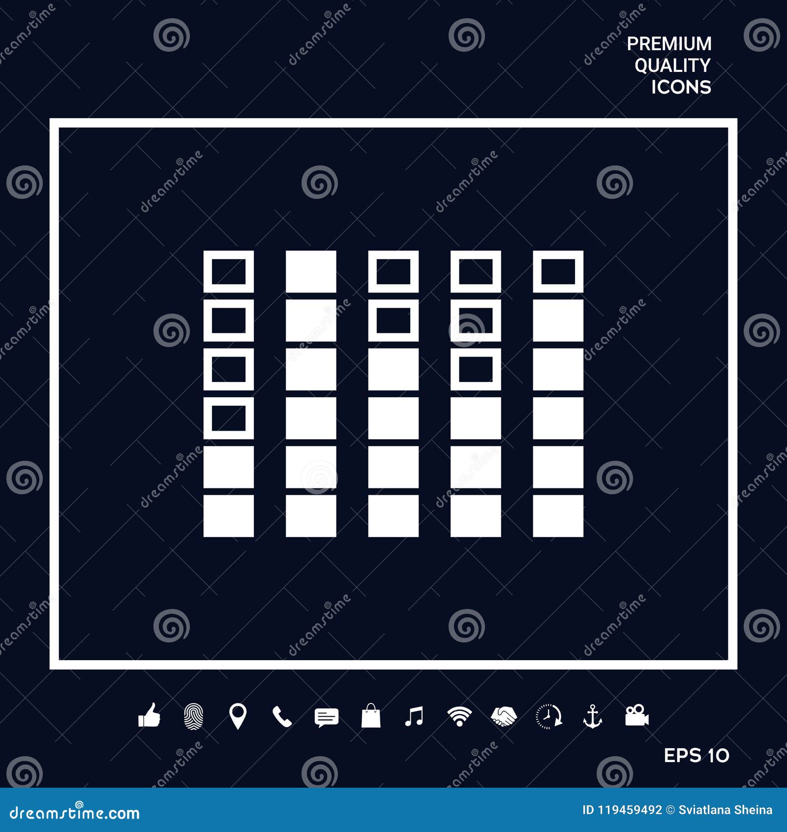 Spectrum Analyzer, Equalizer Icon Stock Vector - Illustration of record ...