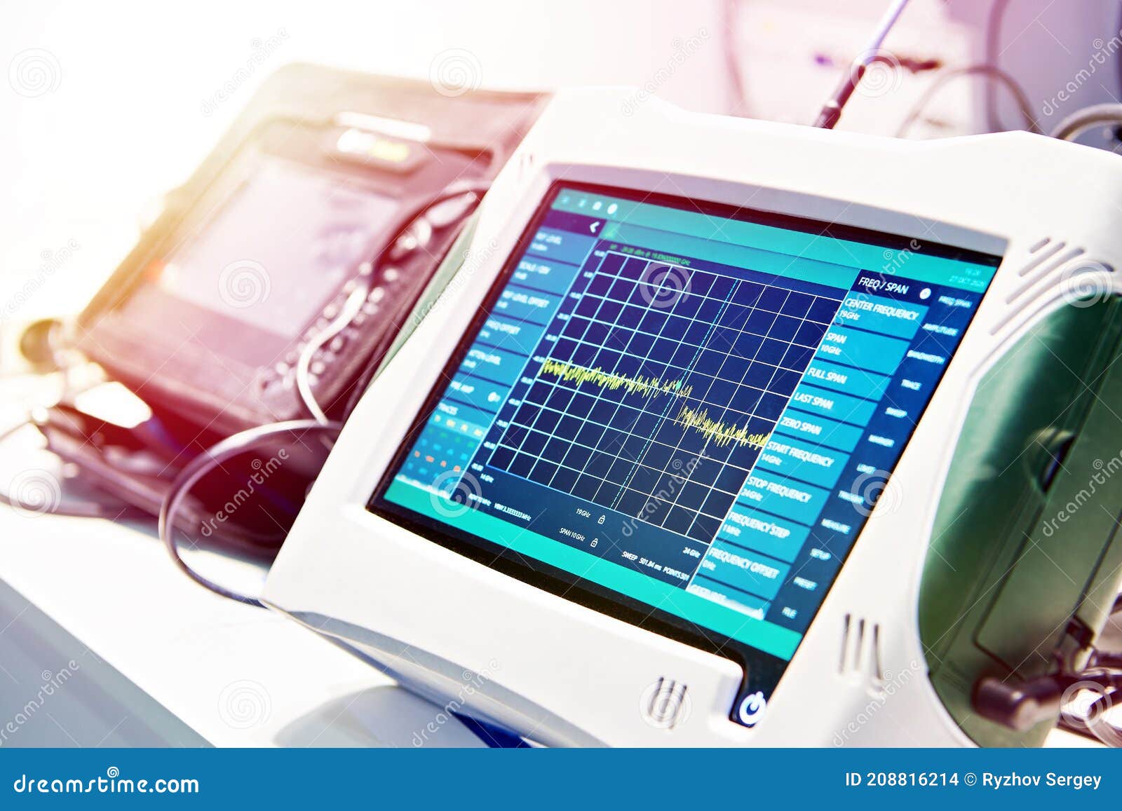 Spectrum analyzer portable stock photo. Image of display - 208816214