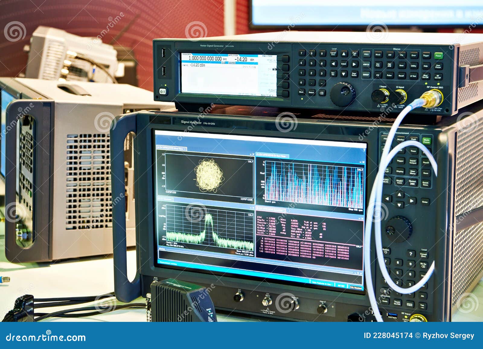 Spectrum Analyzers and Signal Generator Stock Photo - Image of mixing ...