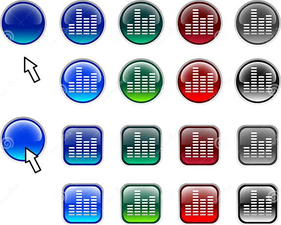 Spectrum buttons. stock vector. Illustration of plastic - 4798824