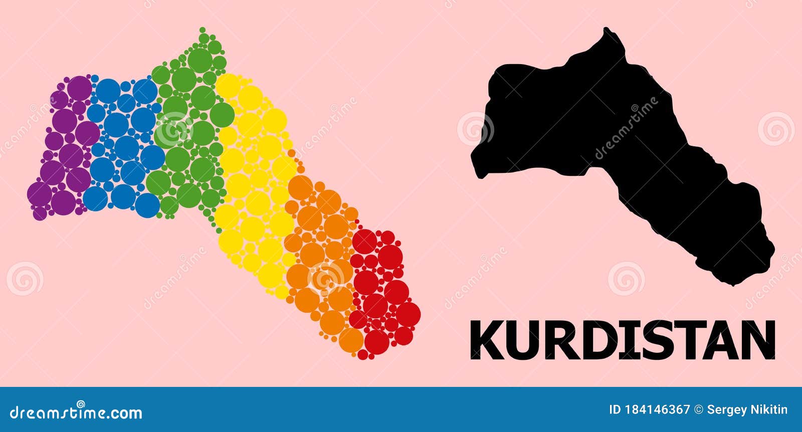 Spectrum Collage Map of Kurdistan for LGBT Stock Vector - Illustration ...