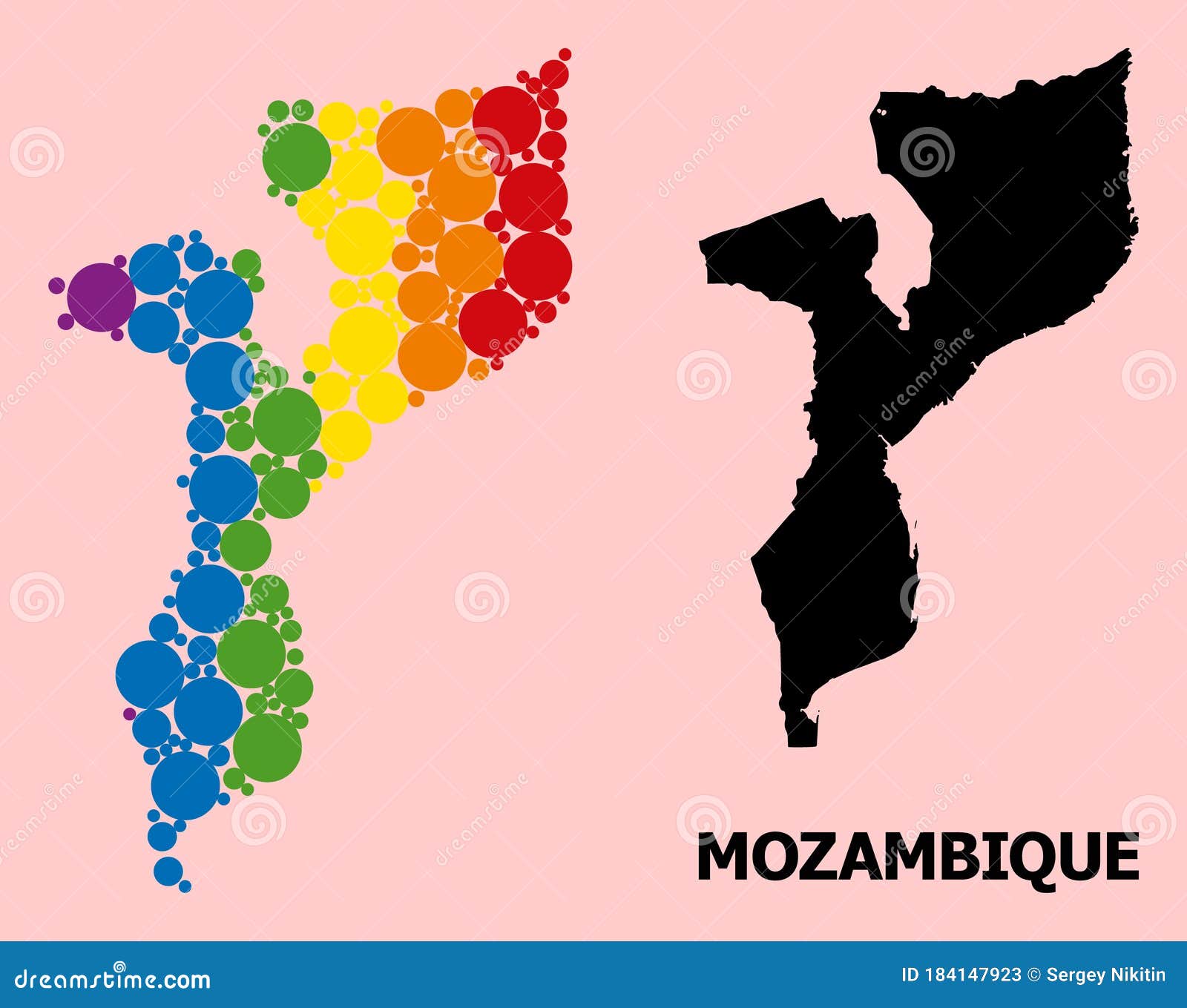 Spectrum Collage Map Of Borneo Island For LGBT Cartoon Vector ...