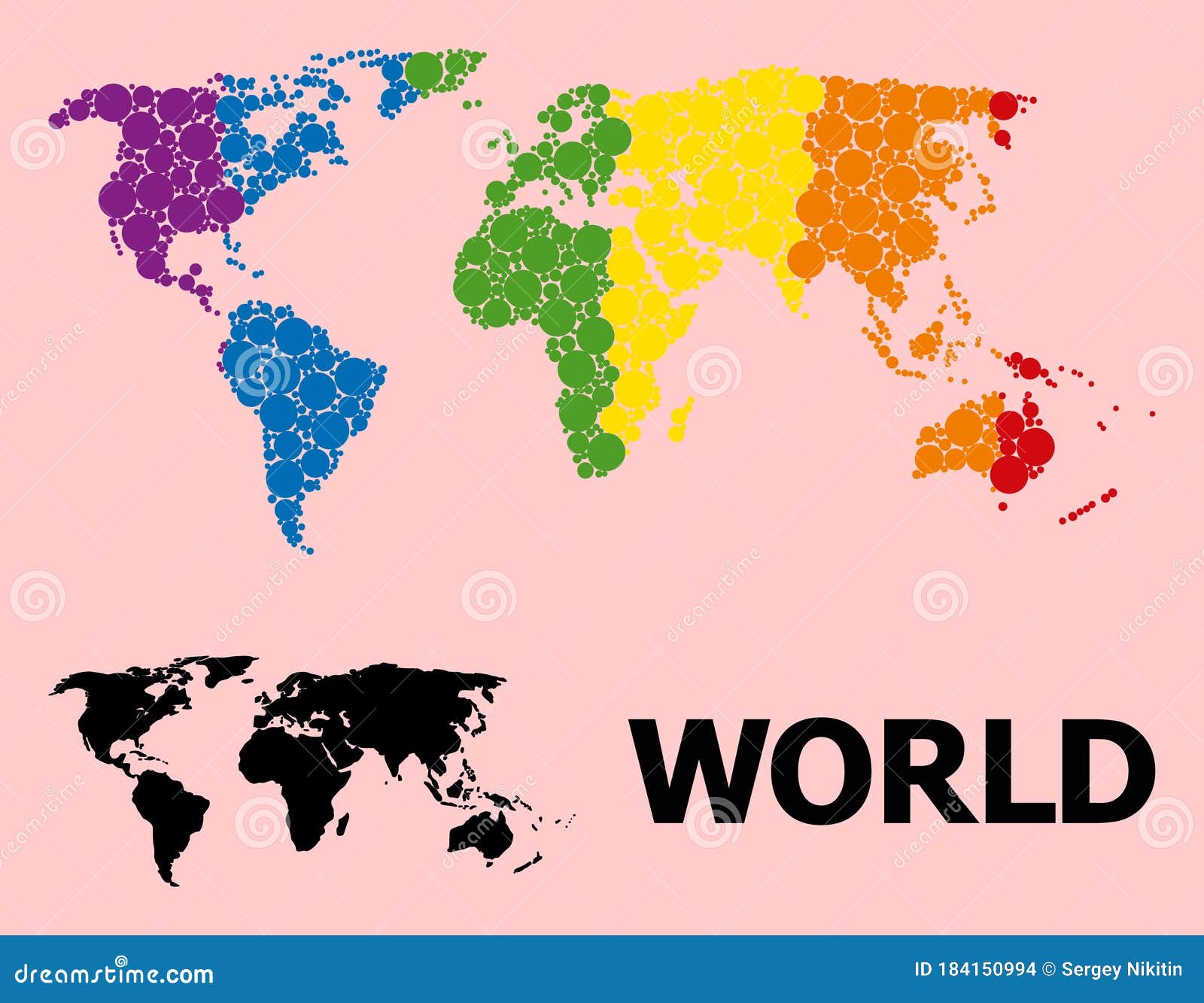 Spectrum World Pixel Polygons Logo Cartoon Vector | CartoonDealer.com ...