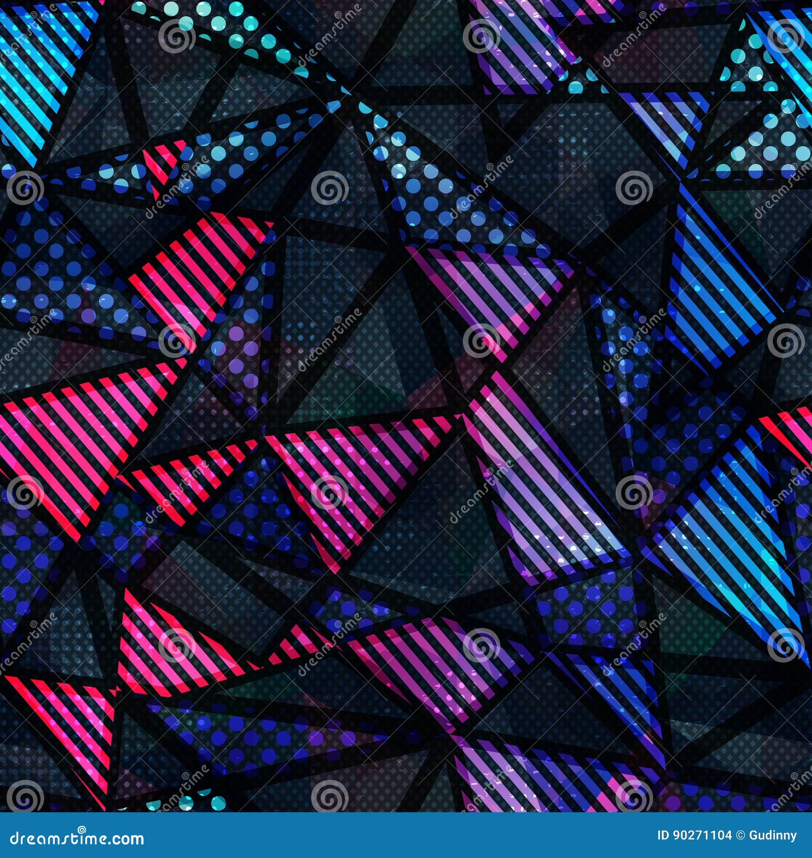 Spectrum Color Triangle Seamless Pattern Stock Vector - Illustration of ...