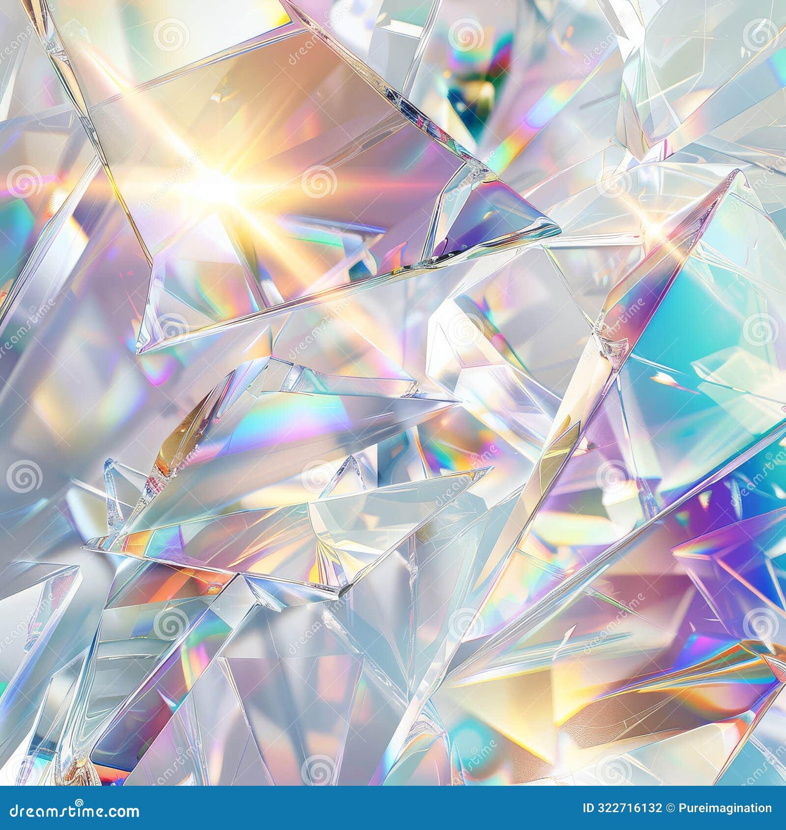 A Spectrum of Color in a World of Exploding Crystals Stock Illustration ...