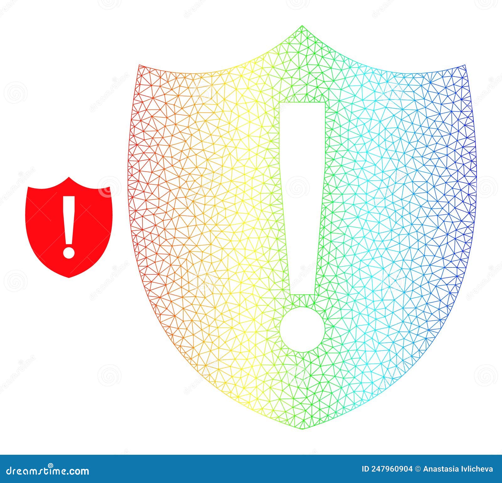Rainbow Mesh Gradient Shield Warning Icon Stock Photo - Image of badge ...