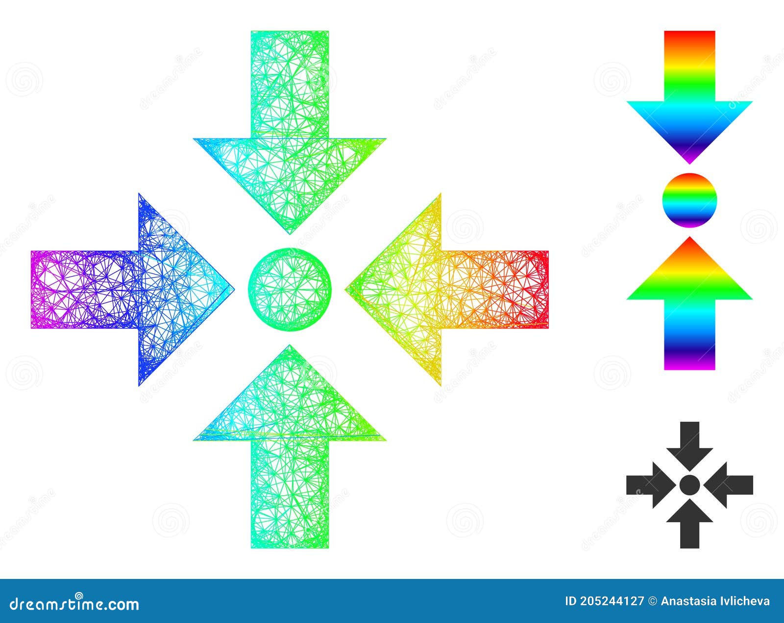 Spectrum Net Gradient Shrink Arrows Icon Stock Vector - Illustration of ...
