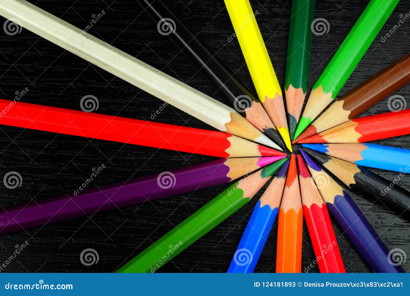 Spectrum Colour Created Pencils on the Black Background Stock Image ...