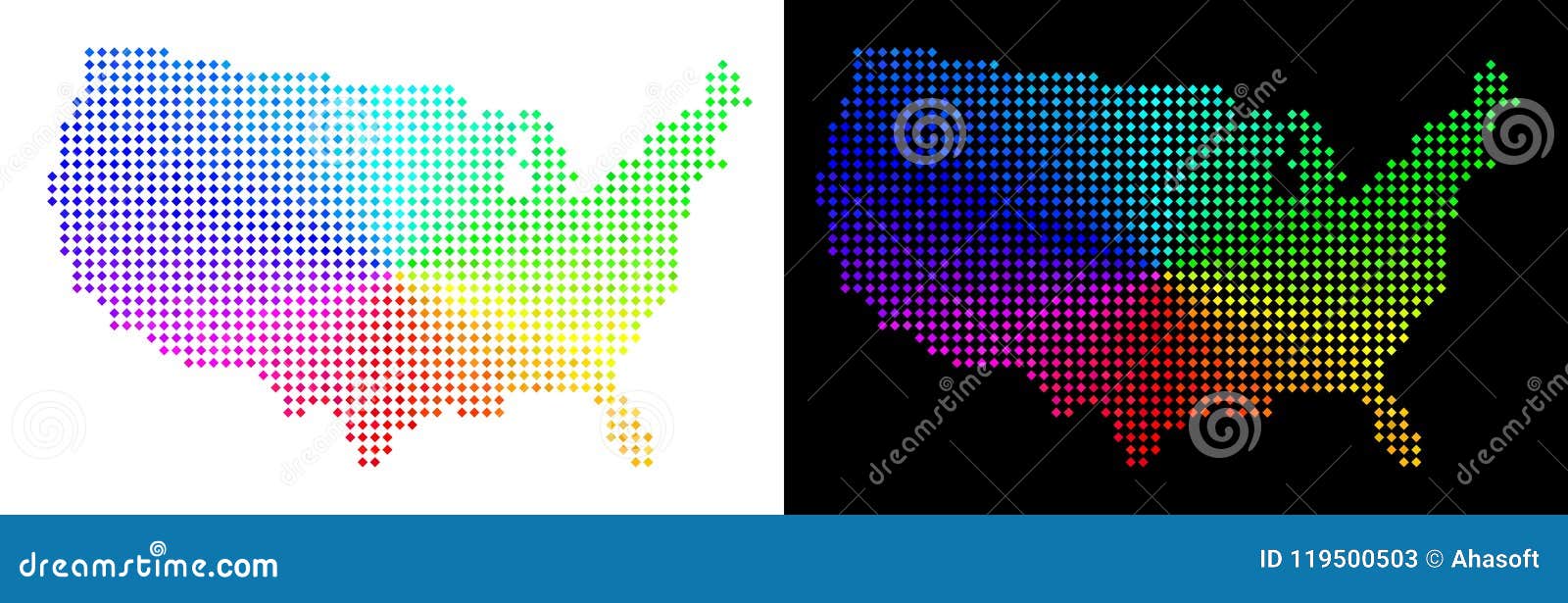 Spectrum Dot USA Map stock vector. Illustration of united - 119500503