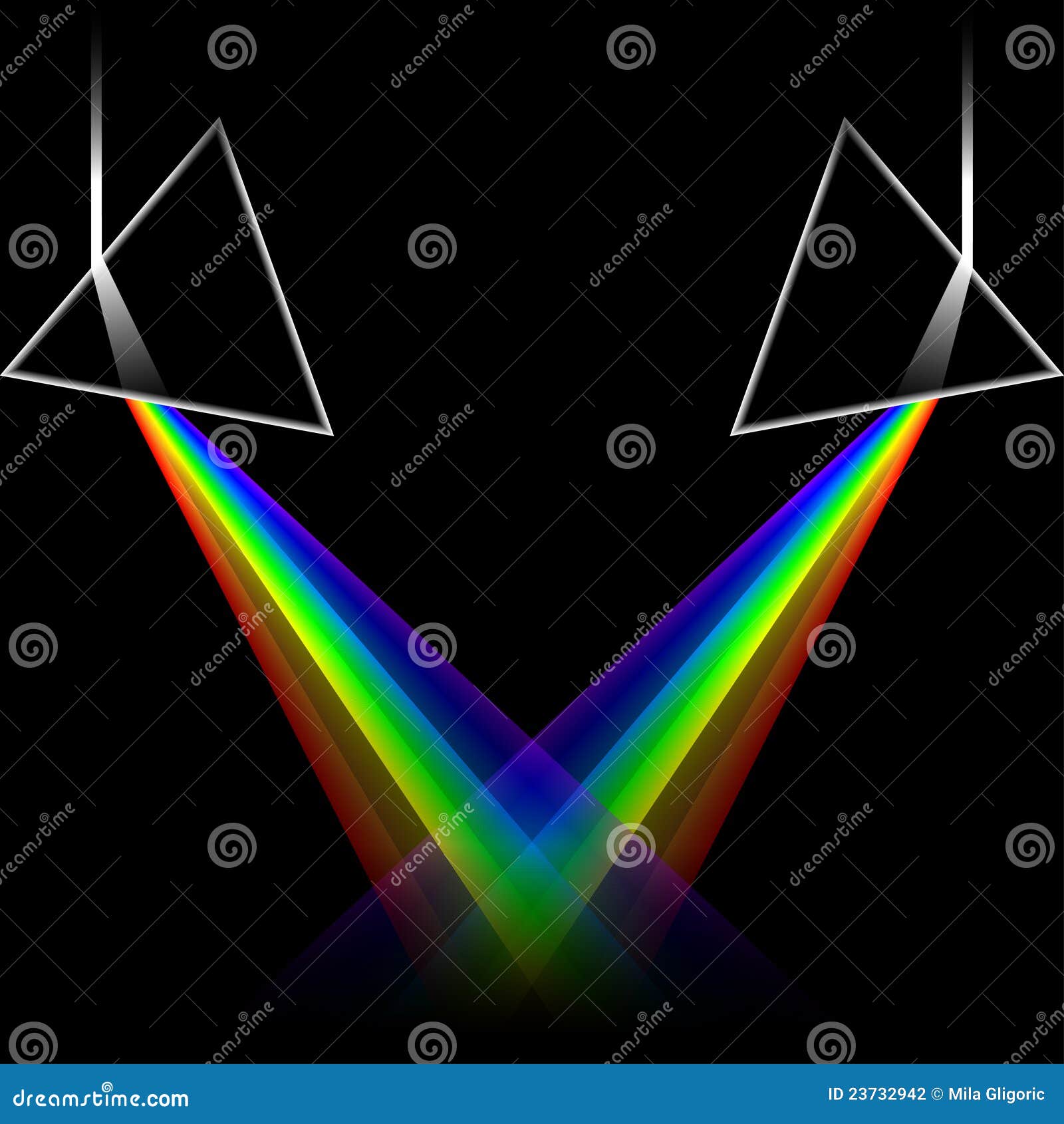 Spectrum Refraction. Glass Pyramid Prism Low Poly Abstract Concept Glow ...