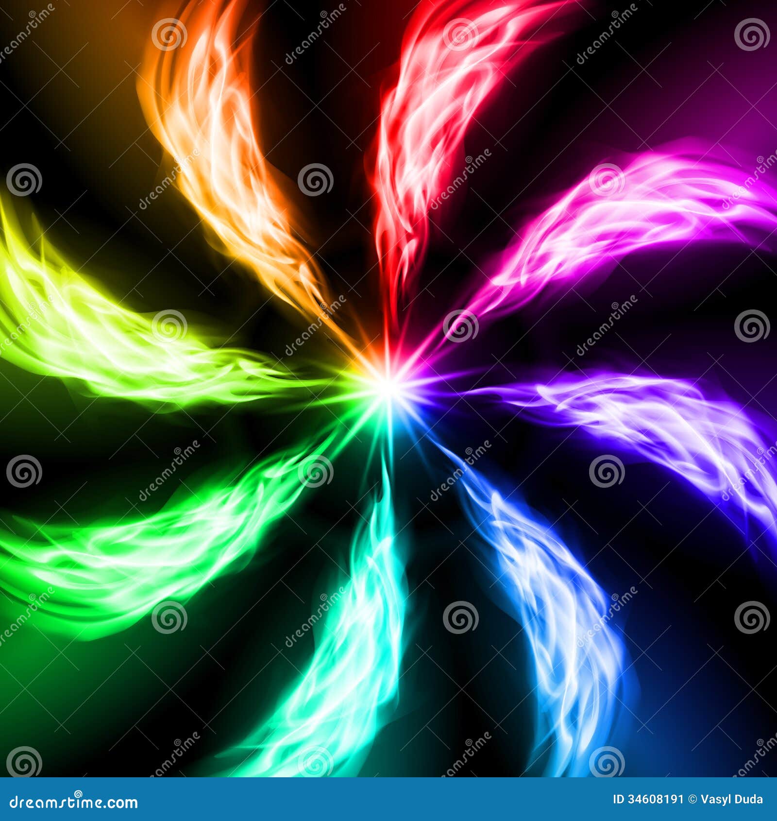 Spectrum fire waves. stock vector. Illustration of bright - 34608191