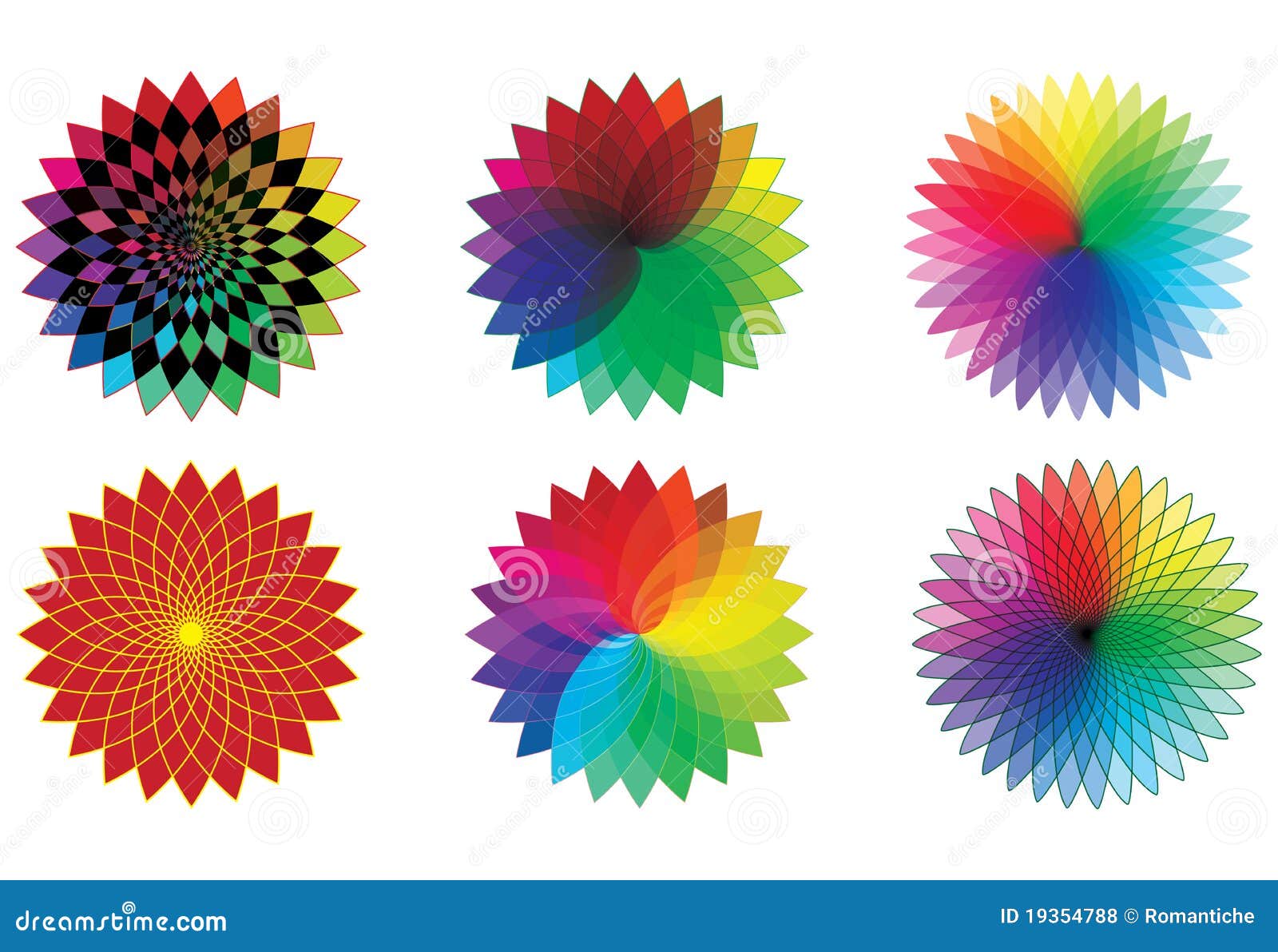Spectrum flowers stock vector. Illustration of multiple - 19354788
