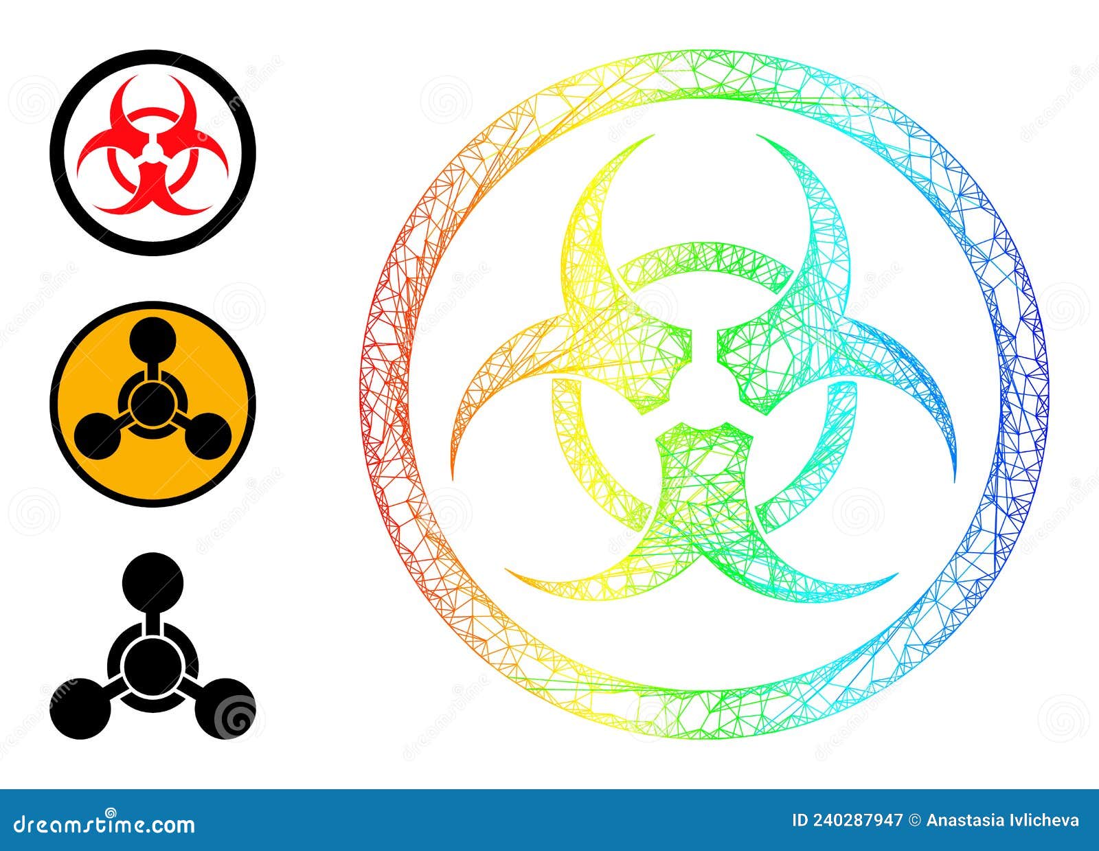 Spectrum Gradient Network Mesh Biohazard Icon Stock Vector ...