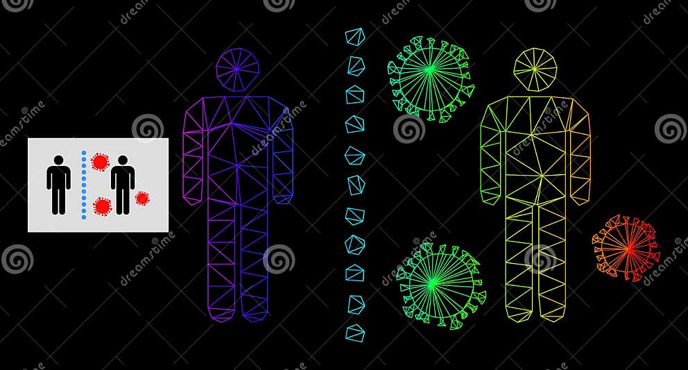 Spectrum Gradient Polygonal Mesh Virus Shield Wall Icon Stock Vector ...