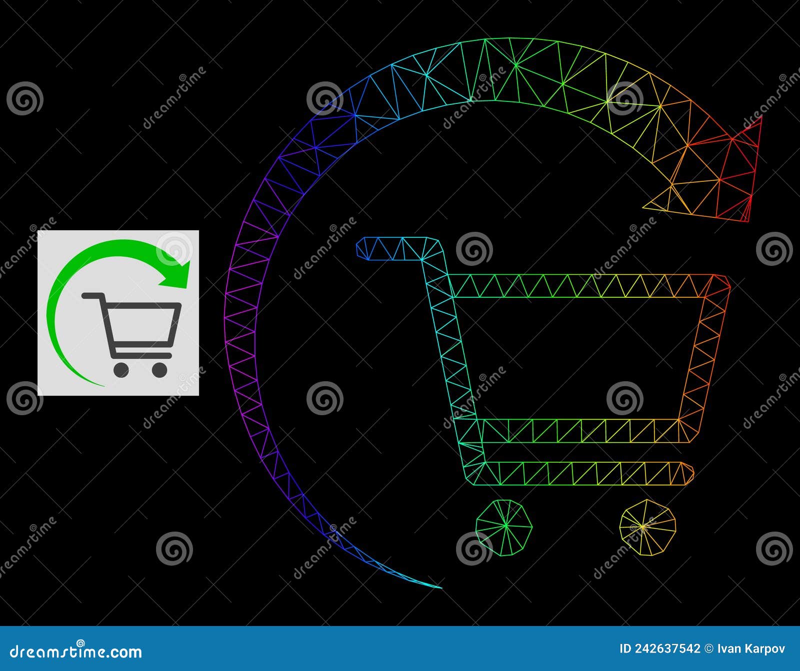 Spectrum Gradiented Polygonal Mesh Repeat Purchase Order Icon Stock ...