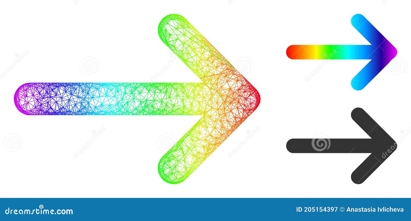Spectrum Hatched Gradient Arrow Right Icon Stock Vector - Illustration ...