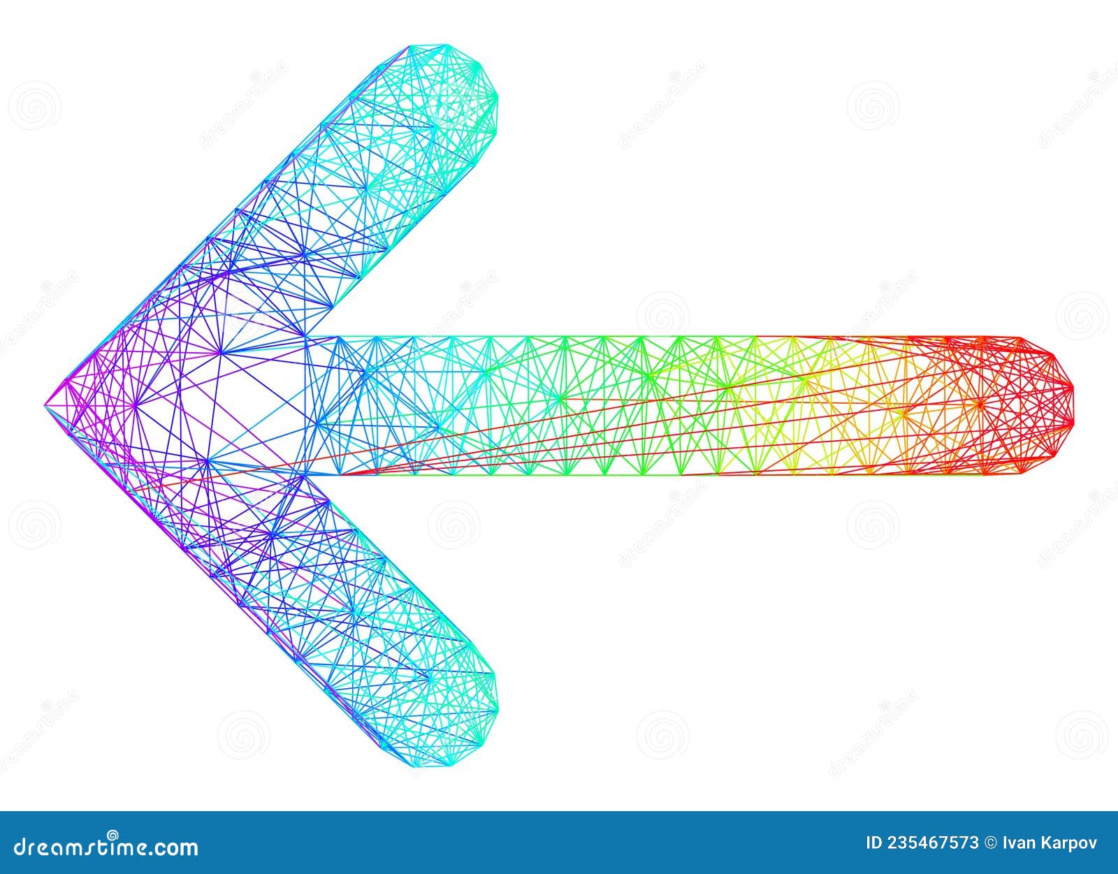 Spectrum Hatched Left Arrow Stock Vector - Illustration of concept ...