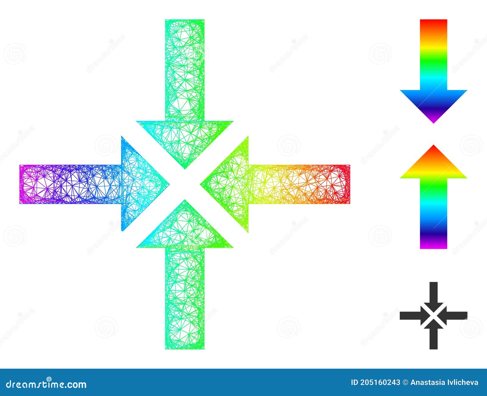Spectrum Linear Gradient Compress Arrows Icon Stock Vector ...