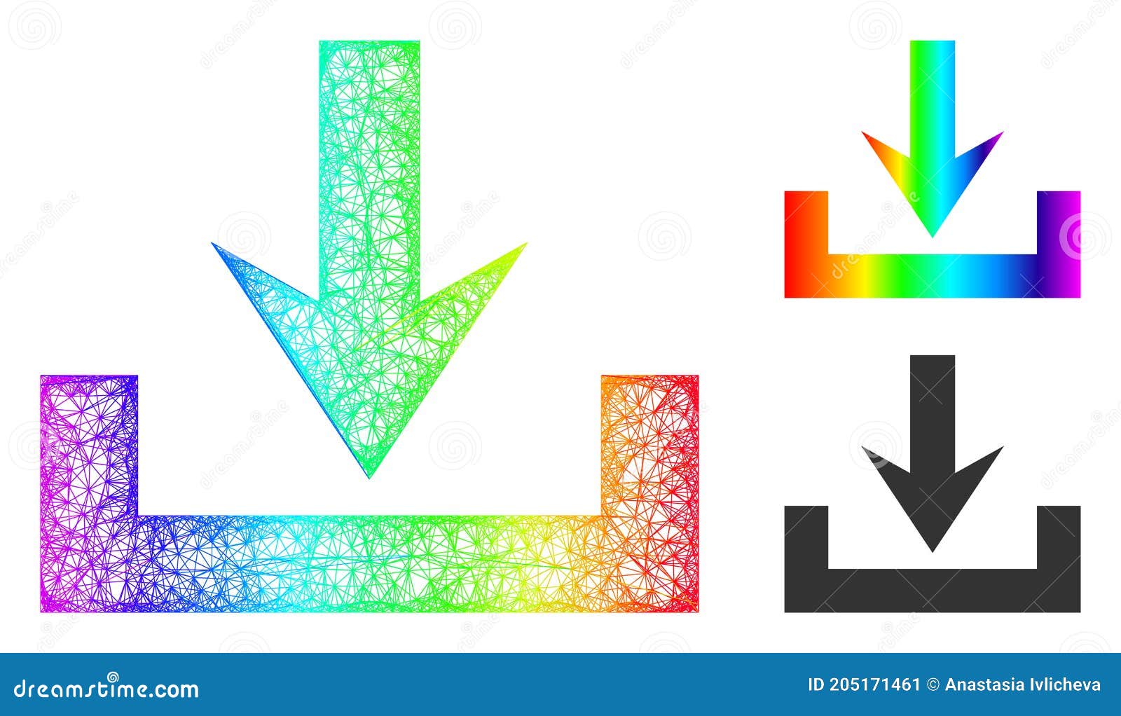 Spectrum Linear Gradient Downloads Icon Stock Vector - Illustration of ...