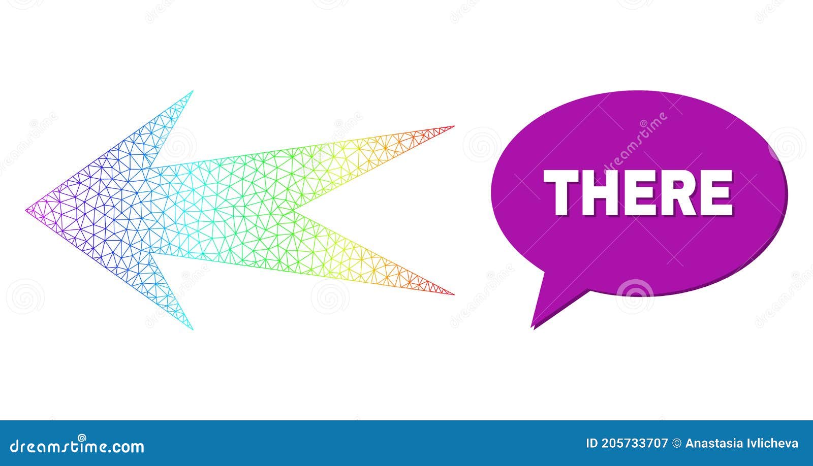 Spectrum Mesh Gradient Arrow Left Icon and There Speech Balloon with ...