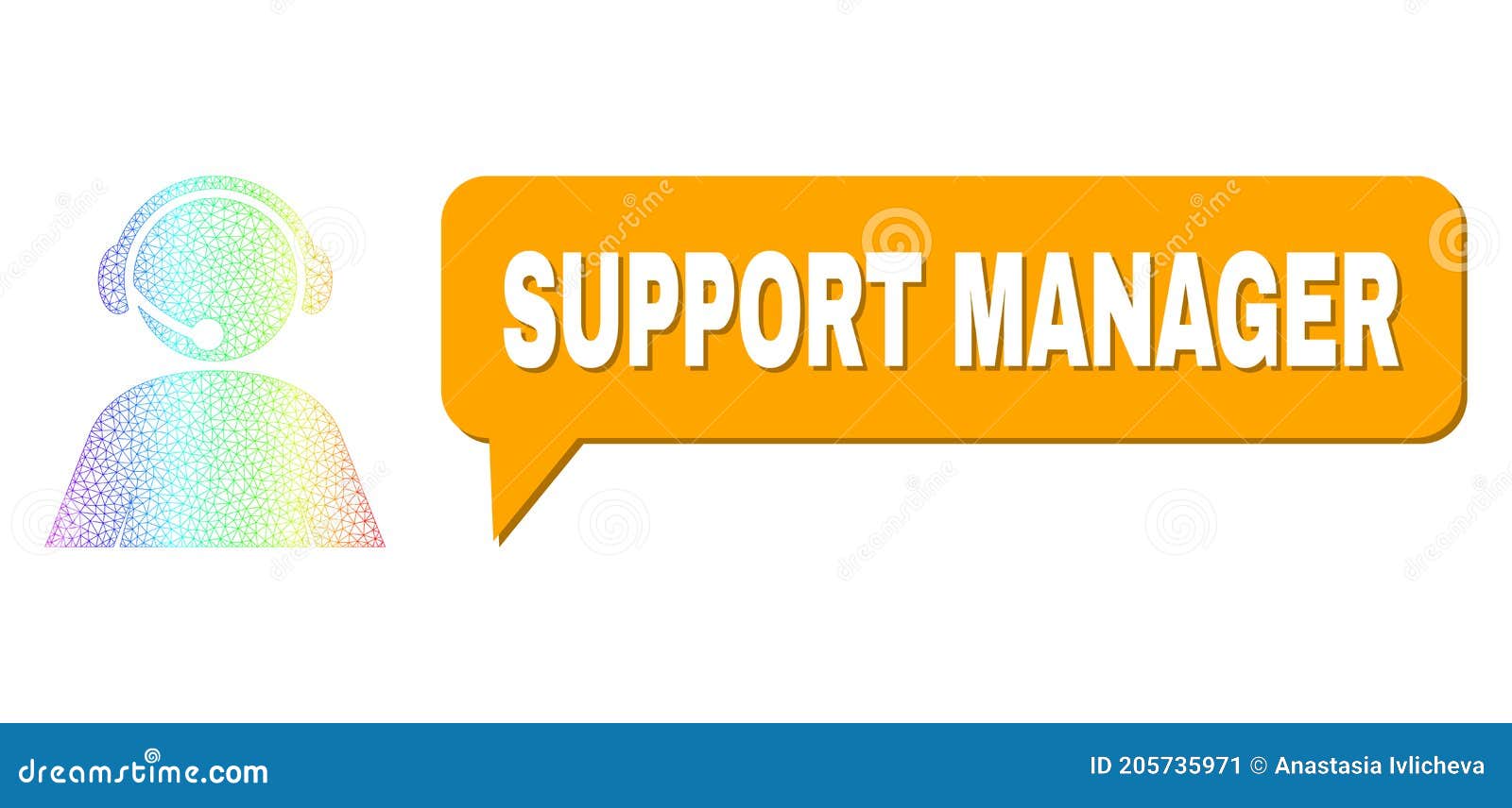 Spectrum Mesh Gradient Call Center Operator Icon and Support Manager ...